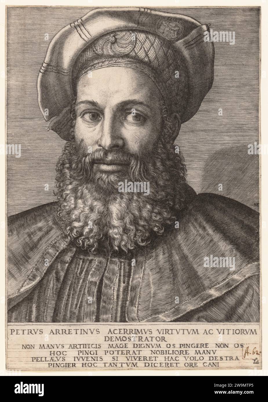 Portrait of Pietro Aretino 1917 by Marcantonio Raimondi Stock Photo - Alamy