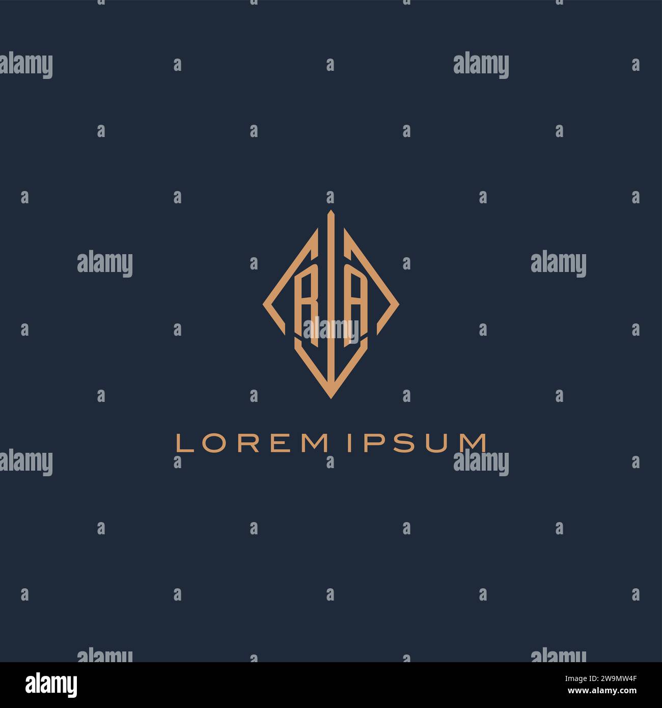 Monogram RA logo with diamond rhombus style, Luxury modern logo design ...