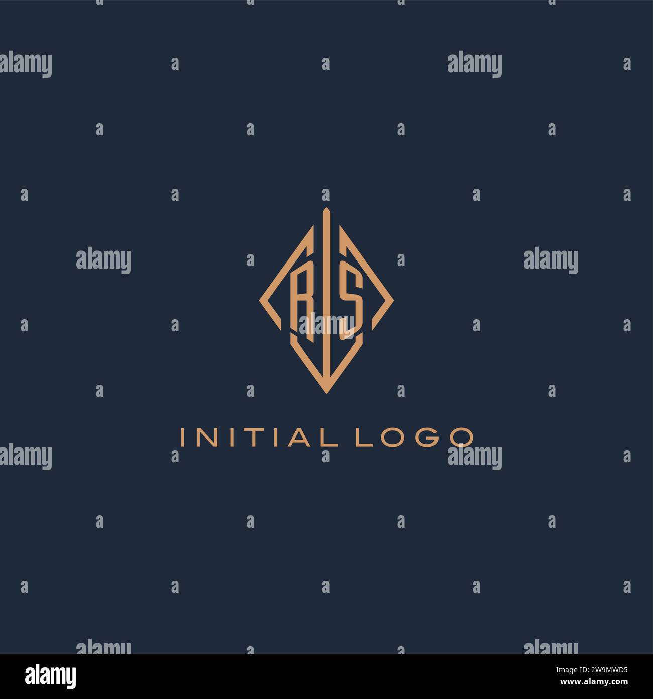 Monogram RS logo with diamond rhombus style, Luxury modern logo design ...