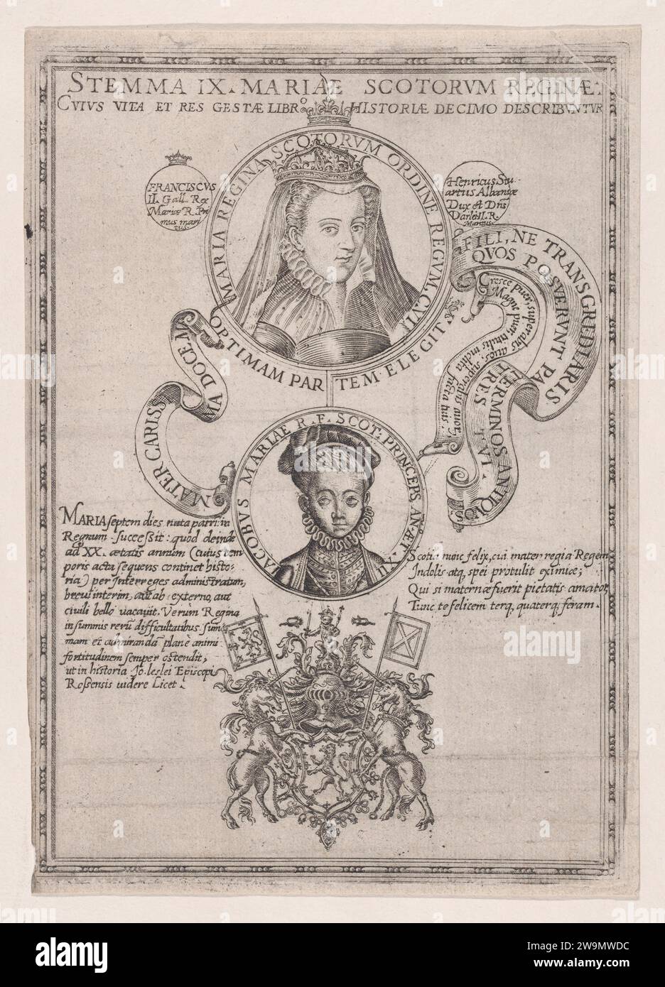 Mary, Queen of Scots with her son, James I, King of England, Scotland ...