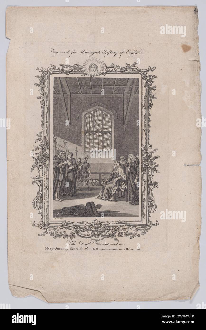 The Death Warrant Read to Mary, Queen of Scots in the Hall Wherein She ...