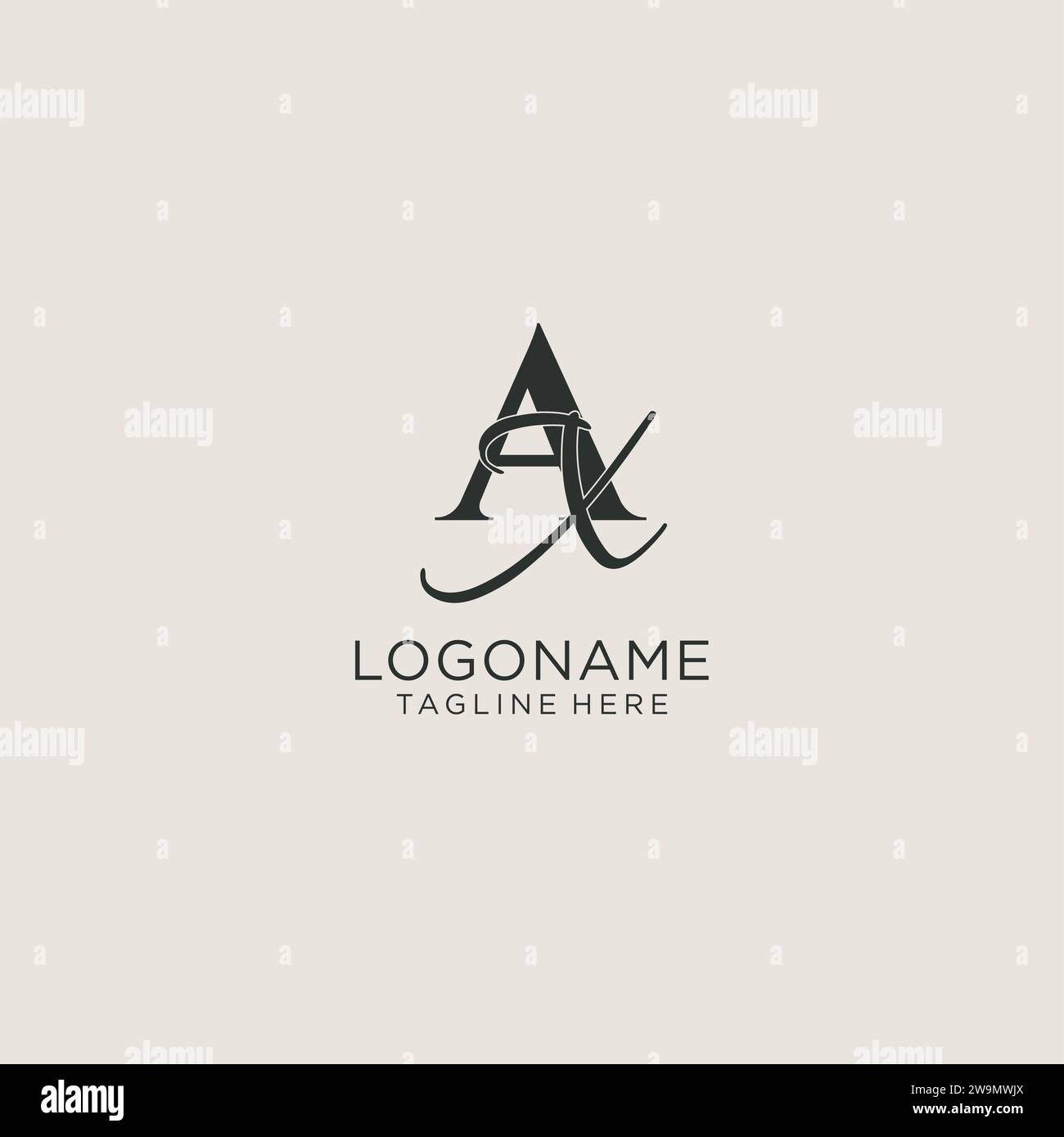 Initials AX letter monogram with elegant luxury style. Corporate identity and personal logo ...