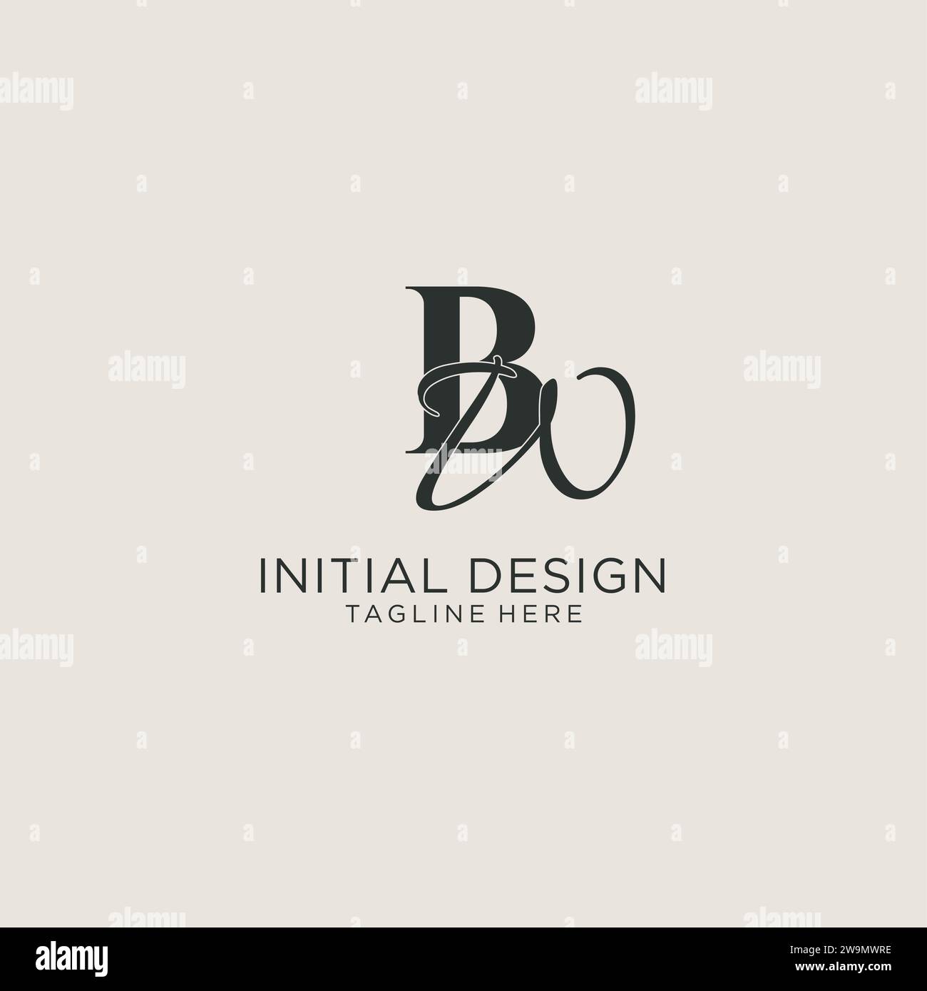 Initials BW letter monogram with elegant luxury style. Corporate ...