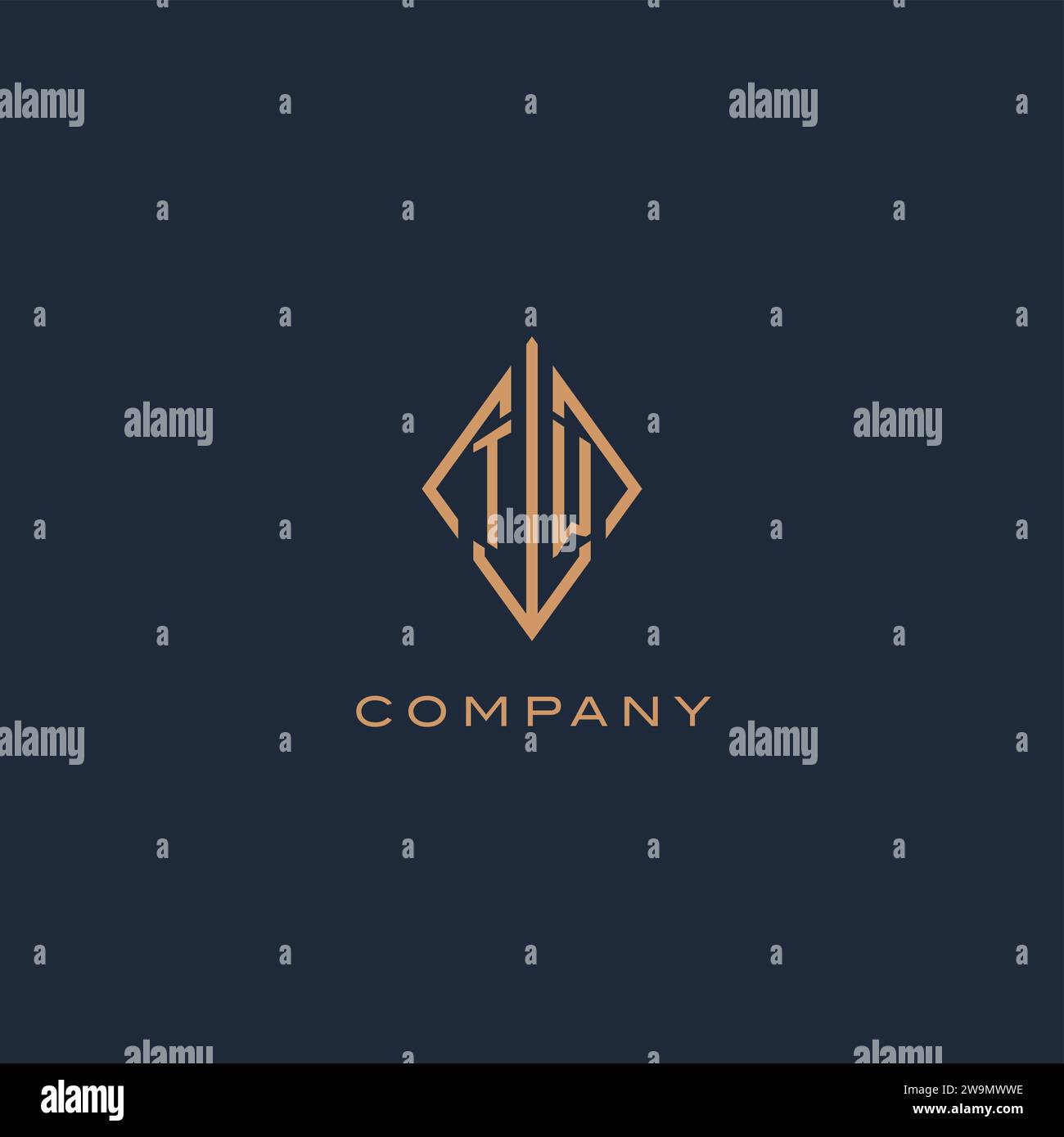 Monogram TW logo with diamond rhombus style, Luxury modern logo design ...