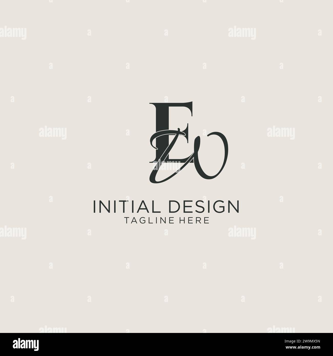 Initials EW letter monogram with elegant luxury style. Corporate ...
