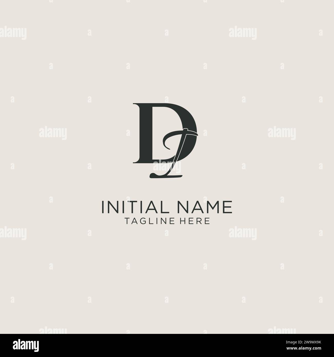 Initials DI letter monogram with elegant luxury style. Corporate identity and personal logo ...