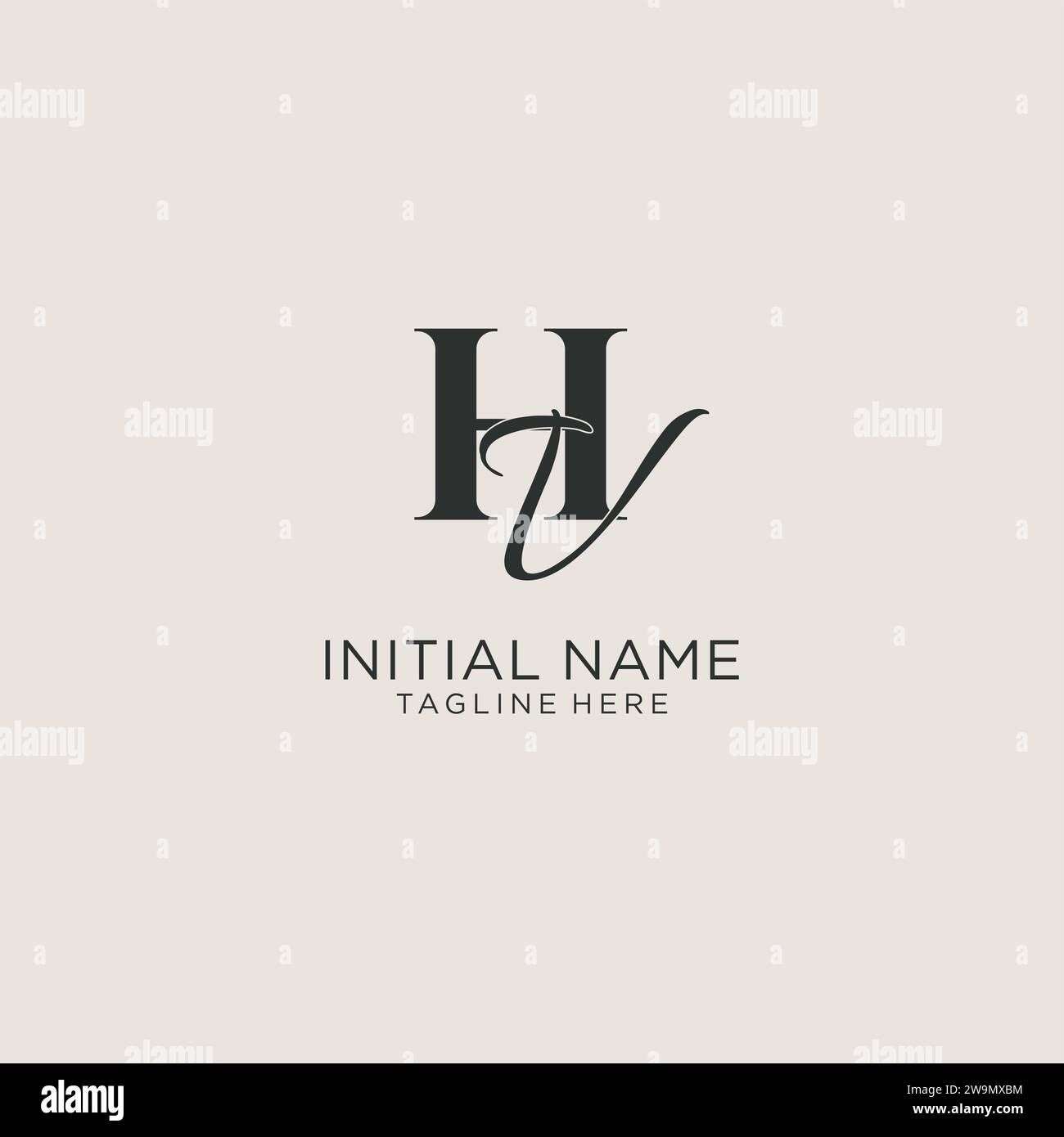 Initials HV letter monogram with elegant luxury style. Corporate ...