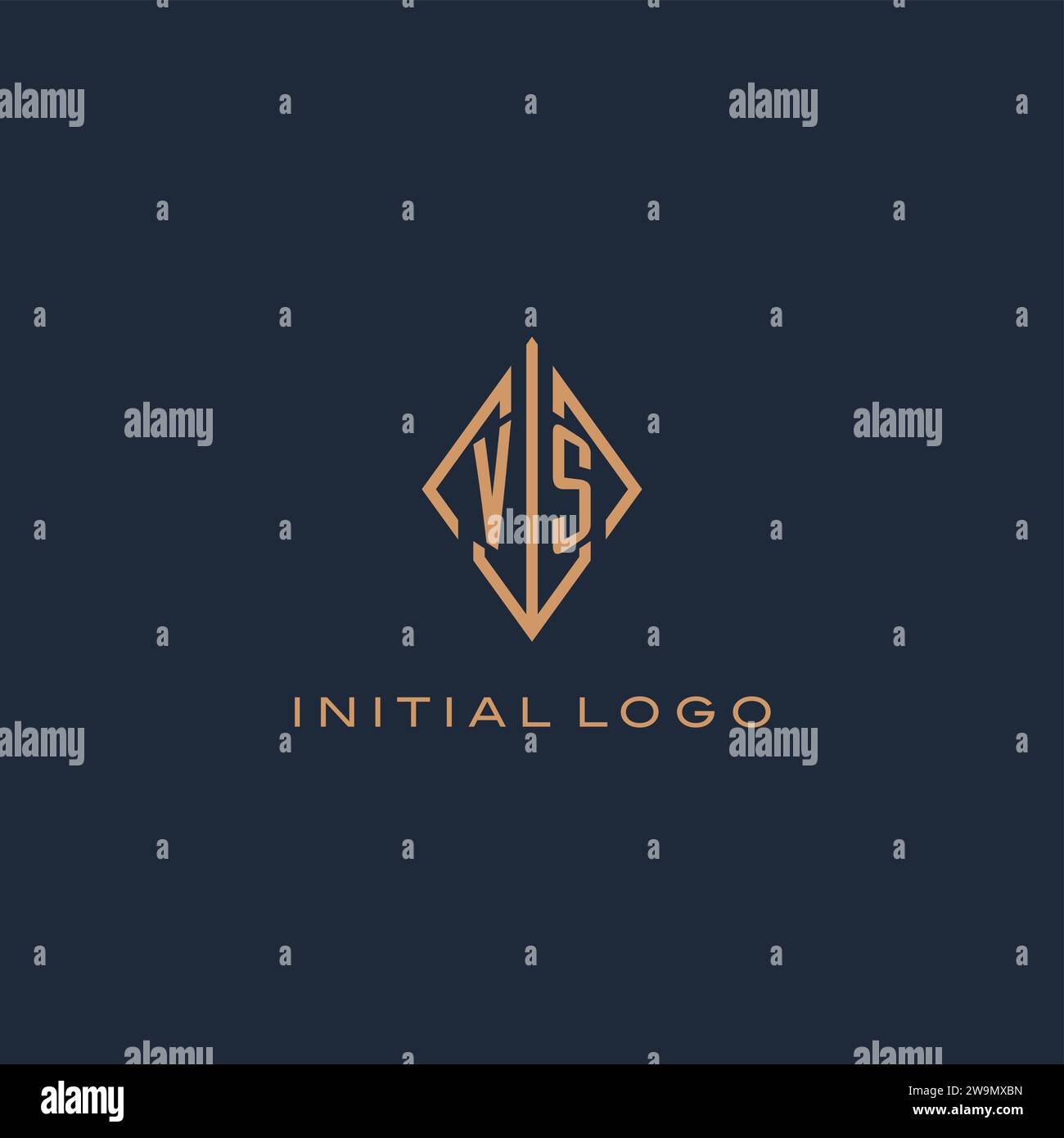 Monogram VS logo with diamond rhombus style, Luxury modern logo design ...