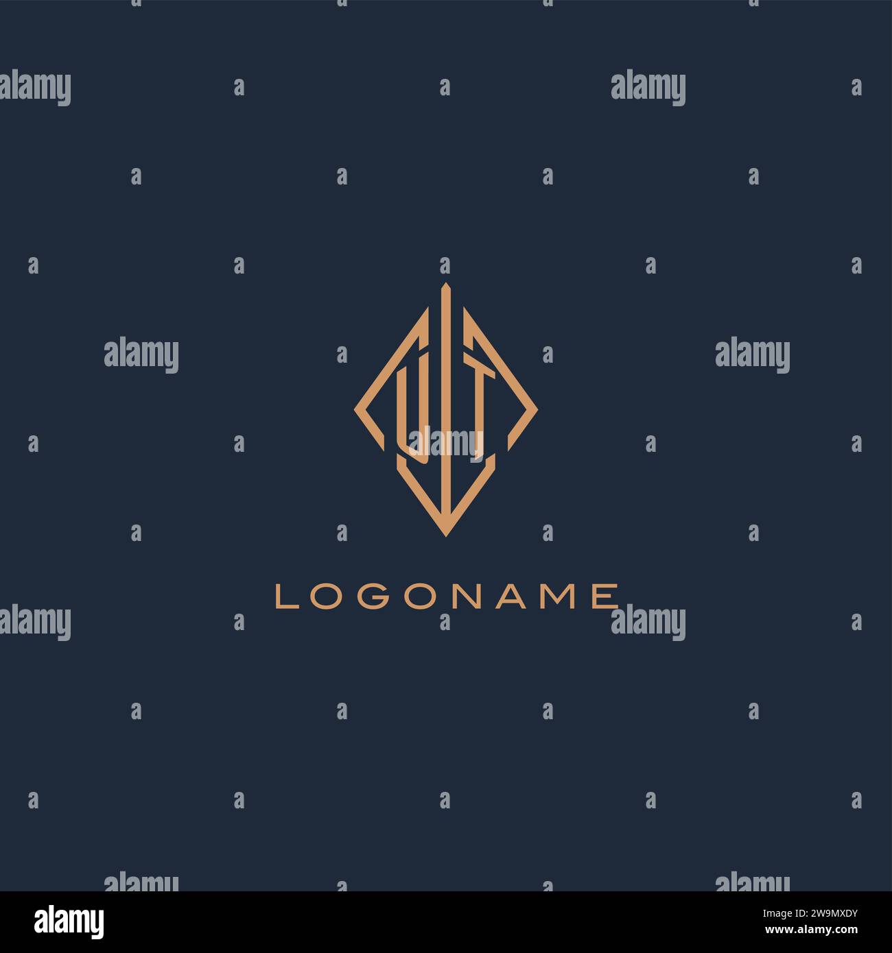 Monogram UT logo with diamond rhombus style, Luxury modern logo design ...