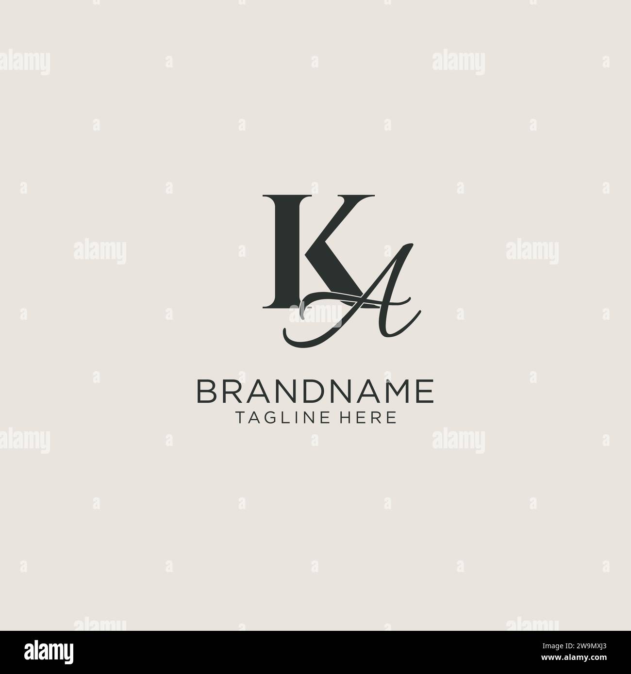 Initials KA letter monogram with elegant luxury style. Corporate ...
