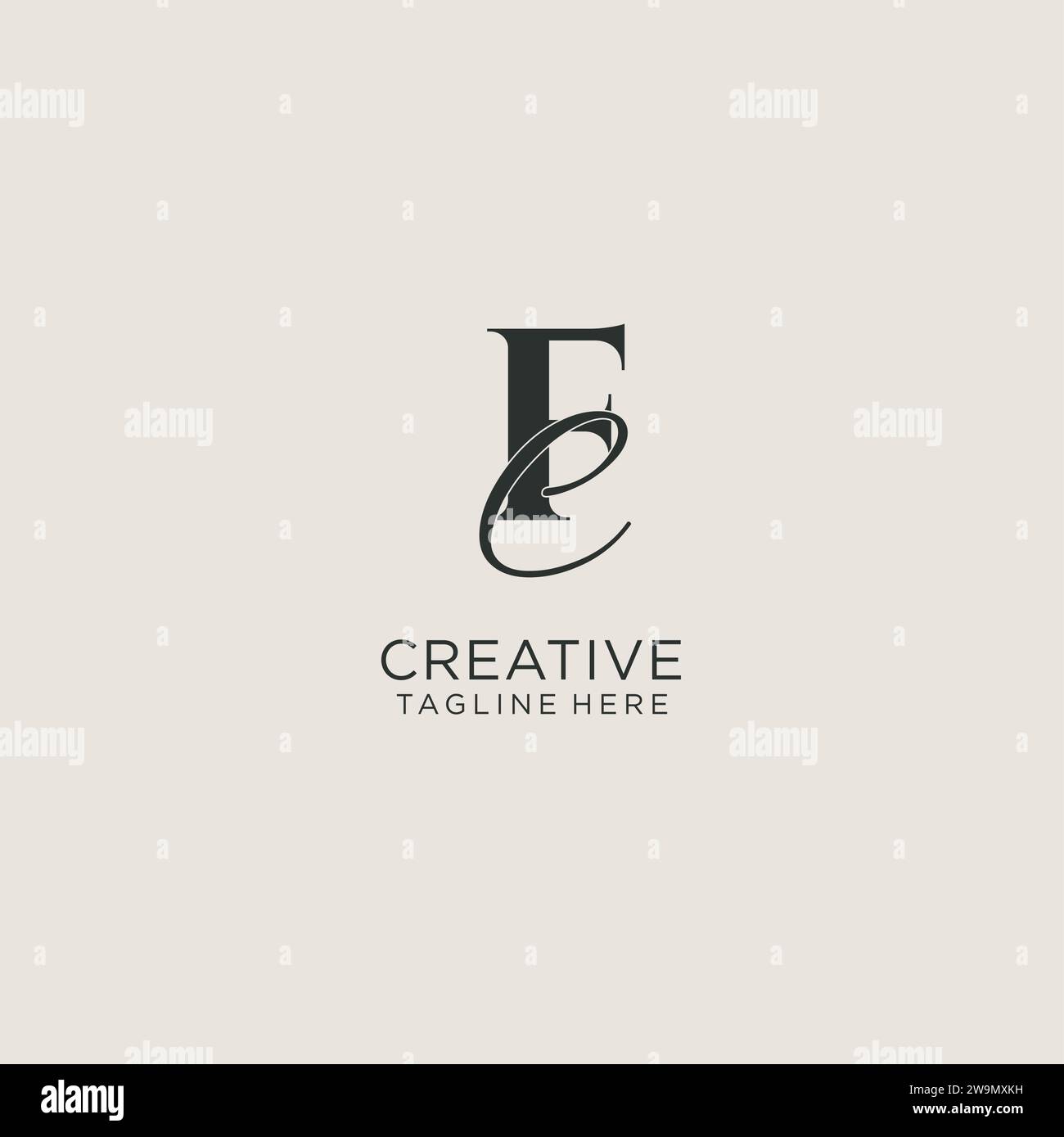 Initials FC letter monogram with elegant luxury style. Corporate identity and personal logo ...
