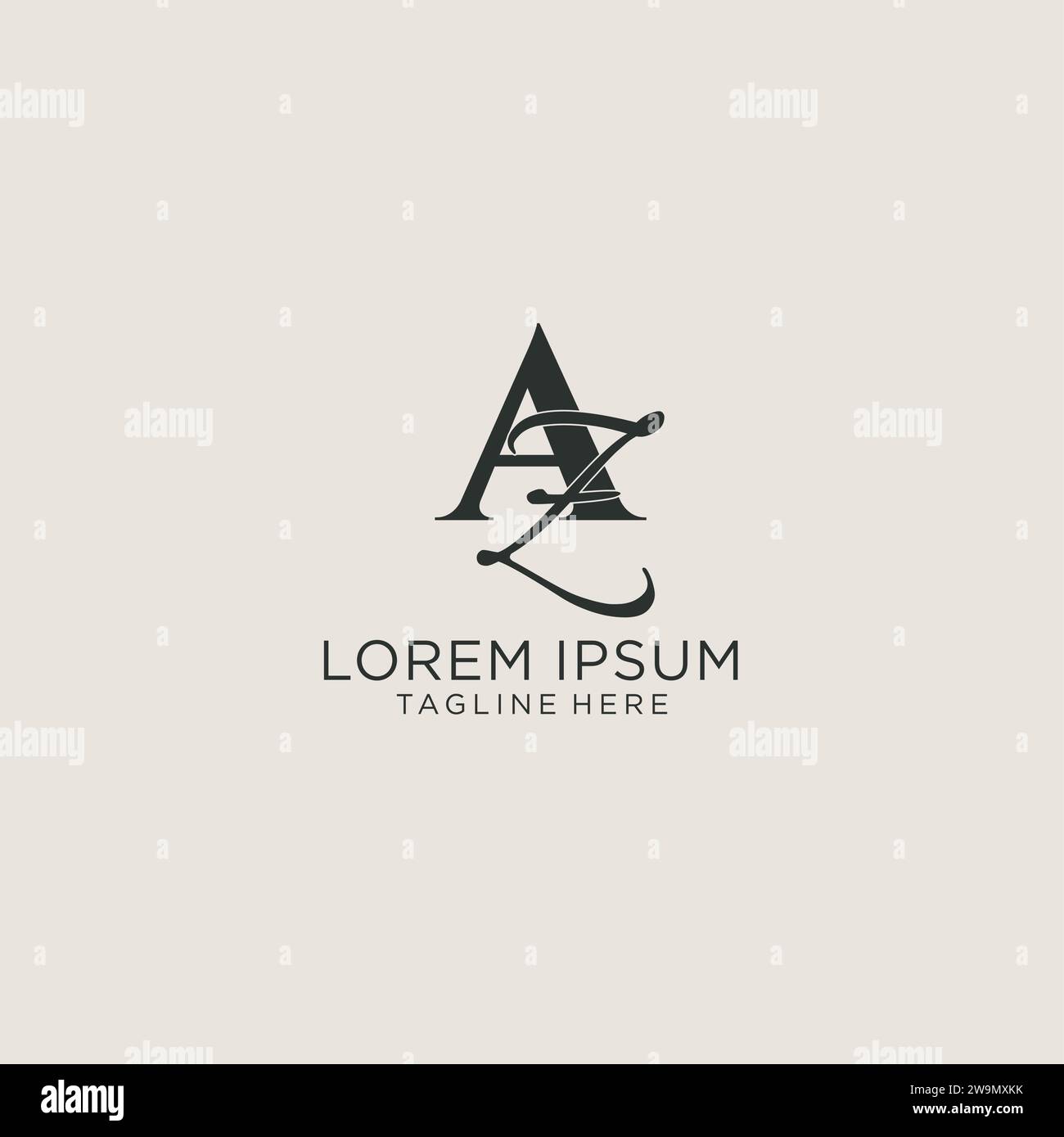 Initials AZ letter monogram with elegant luxury style. Corporate ...