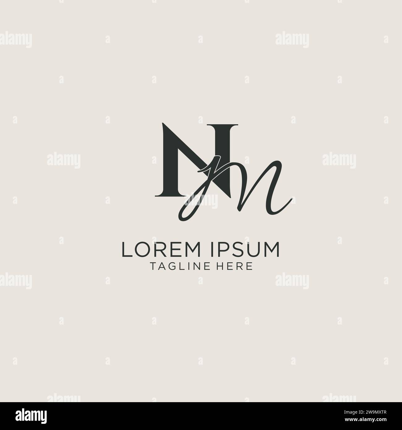 Initials NM letter monogram with elegant luxury style. Corporate ...