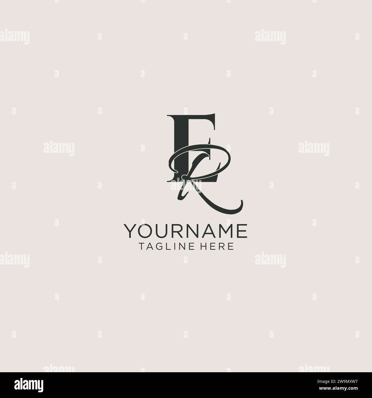 Initials ER letter monogram with elegant luxury style. Corporate ...