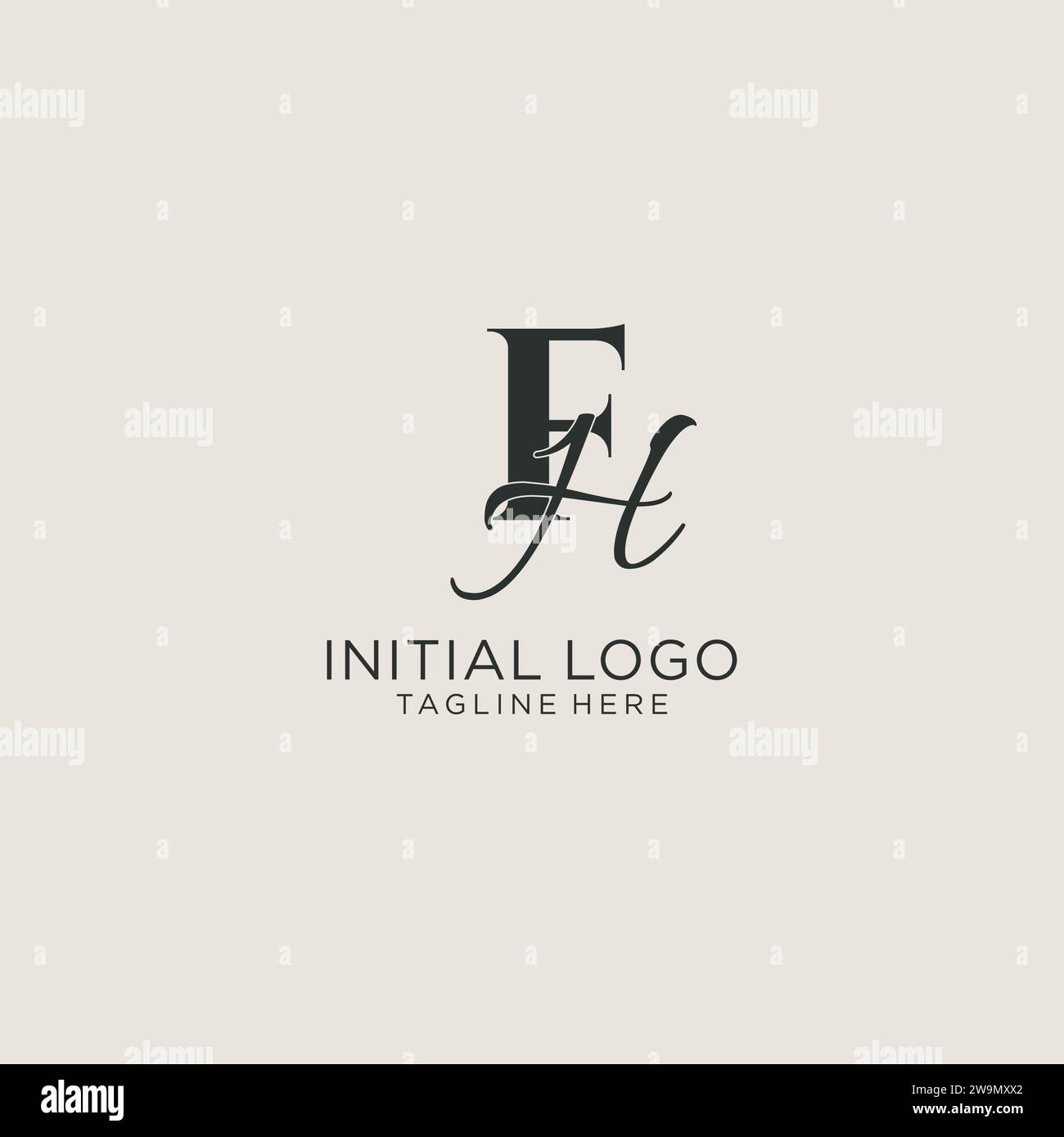 Initials FH letter monogram with elegant luxury style. Corporate ...