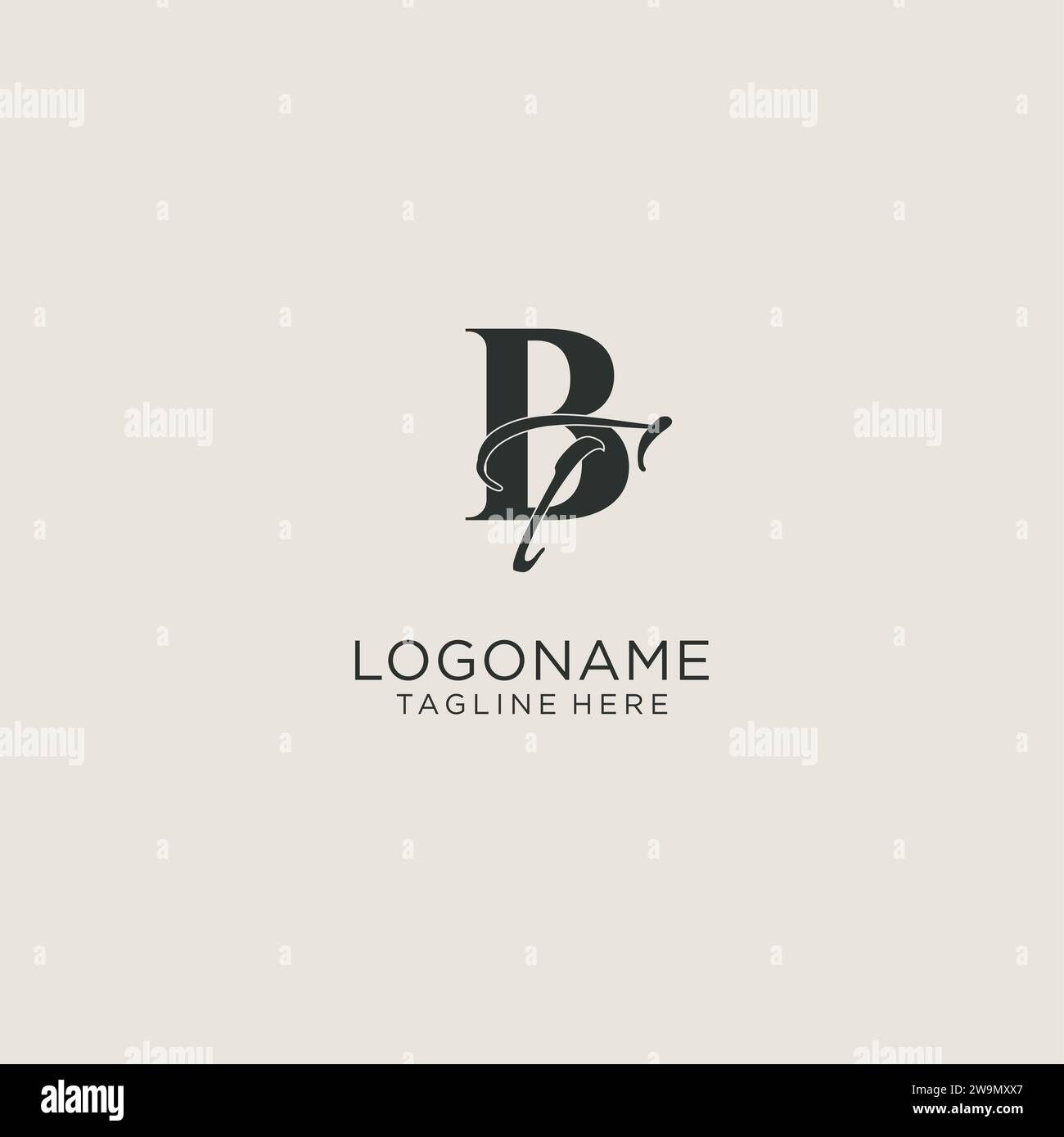Initials BT letter monogram with elegant luxury style. Corporate ...