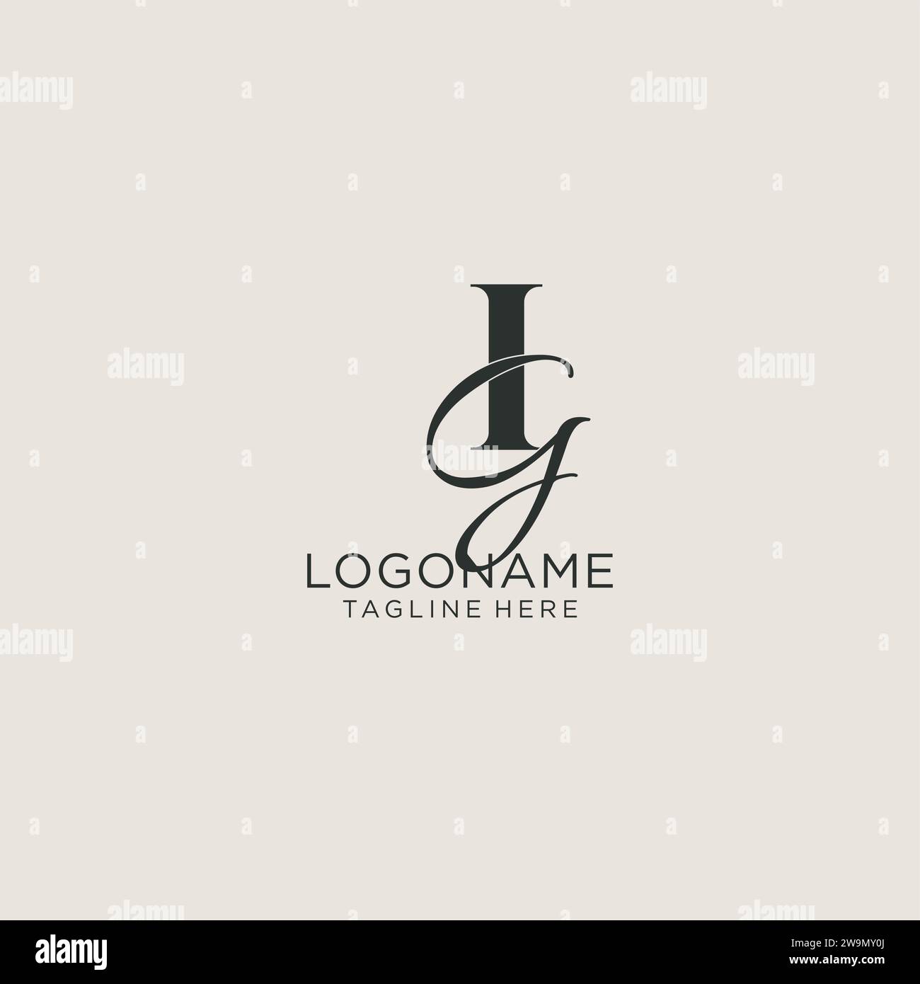 Initials IG letter monogram with elegant luxury style. Corporate ...
