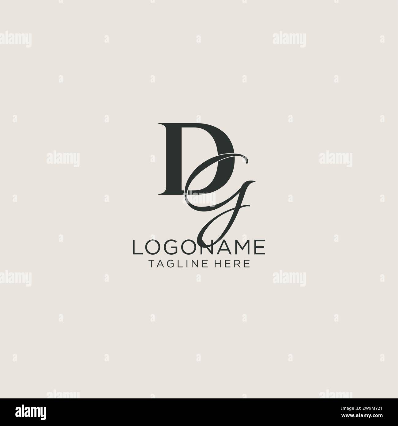 Initials DG letter monogram with elegant luxury style. Corporate ...