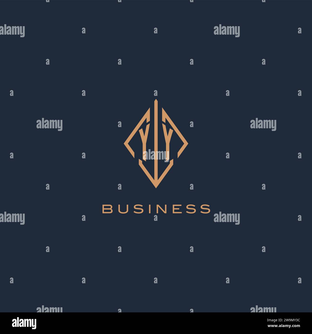 Monogram YY logo with diamond rhombus style, Luxury modern logo design ...