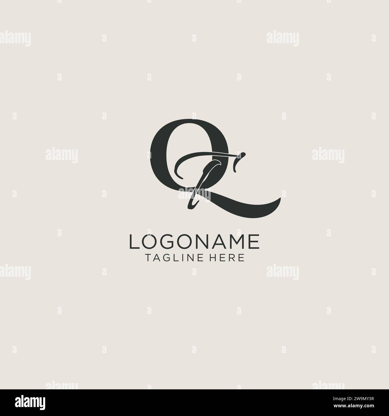 Initials QT letter monogram with elegant luxury style. Corporate ...