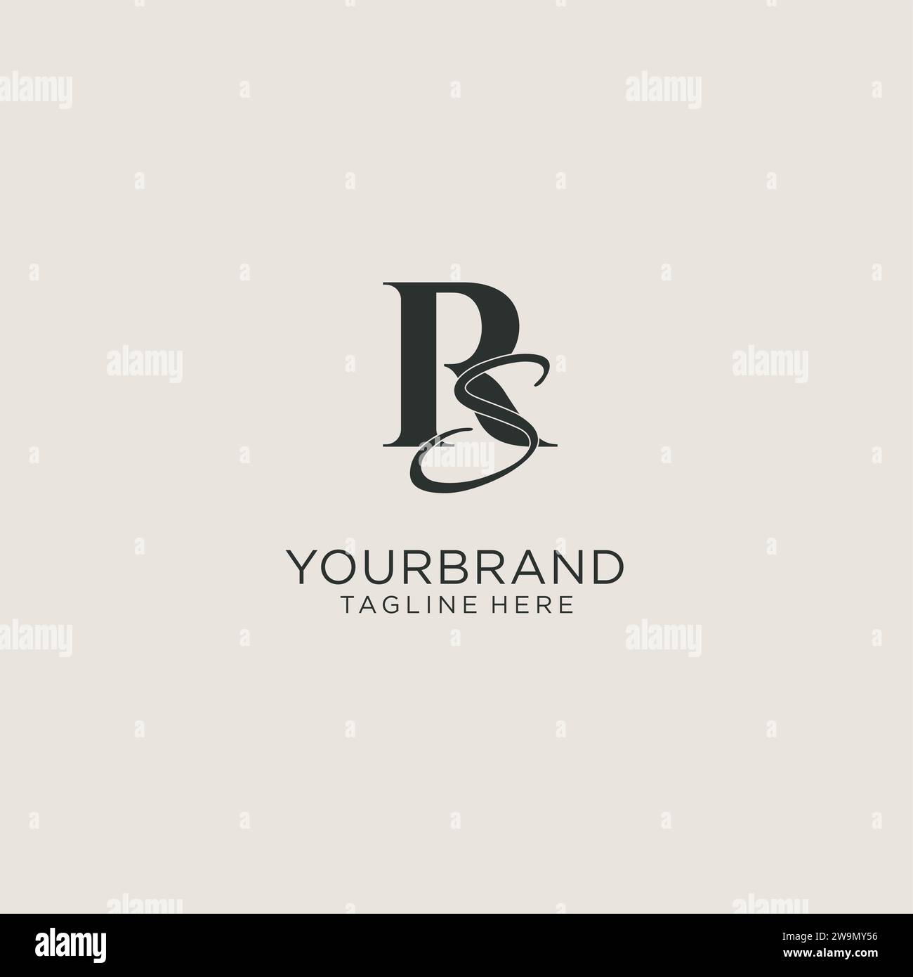 Initials RS letter monogram with elegant luxury style. Corporate ...