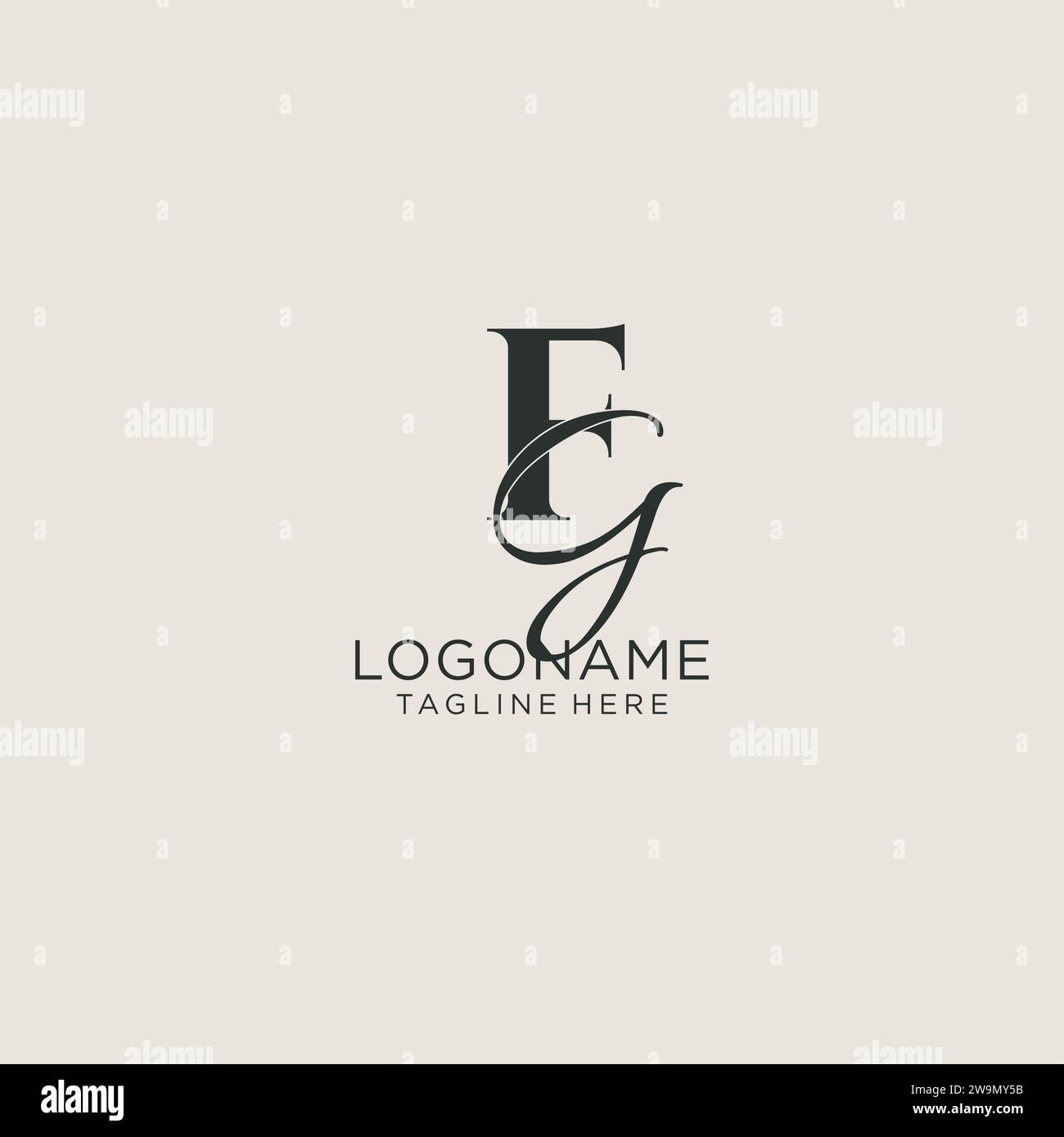 Initials FG letter monogram with elegant luxury style. Corporate identity and personal logo ...