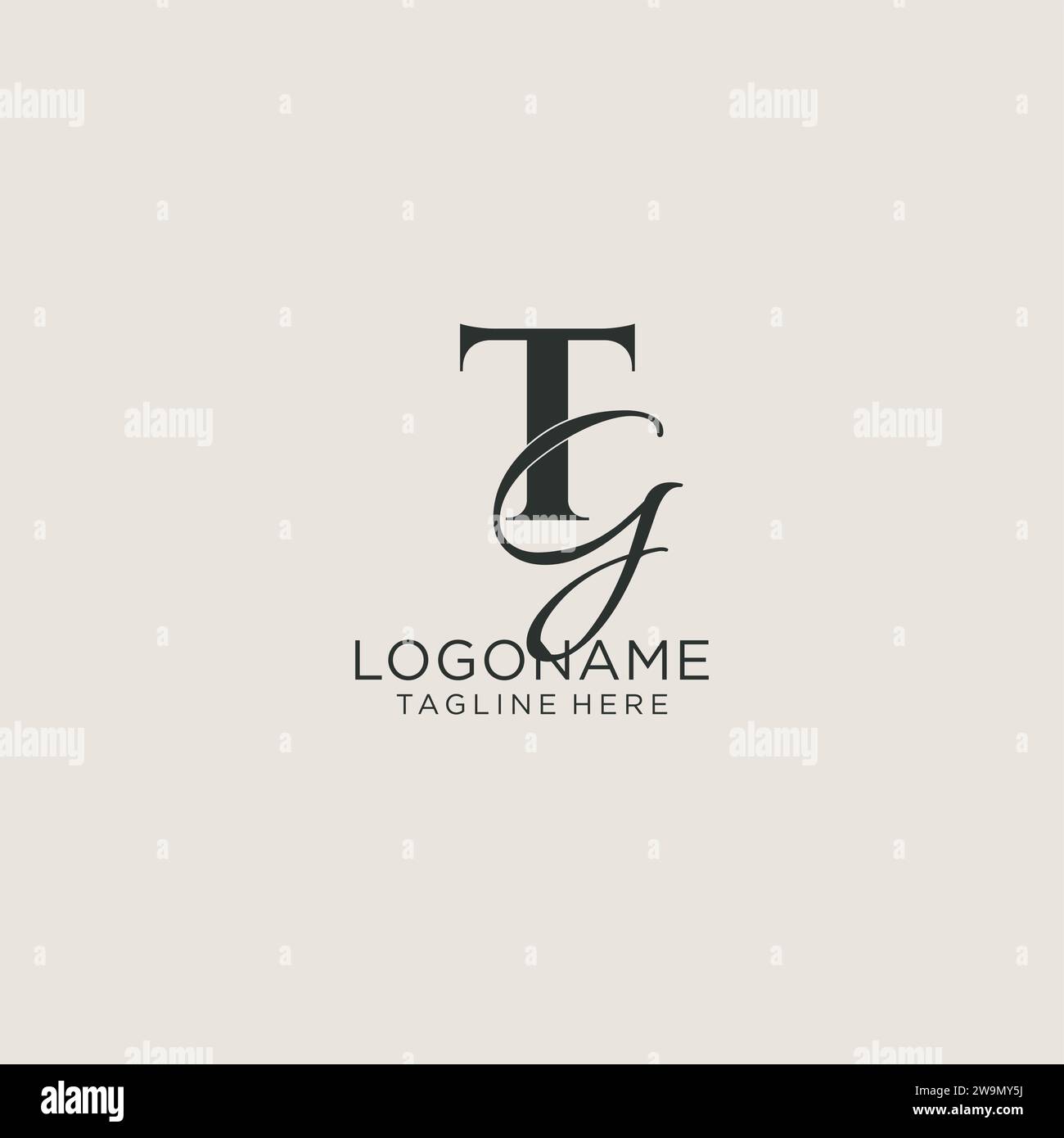 Initials TG letter monogram with elegant luxury style. Corporate ...