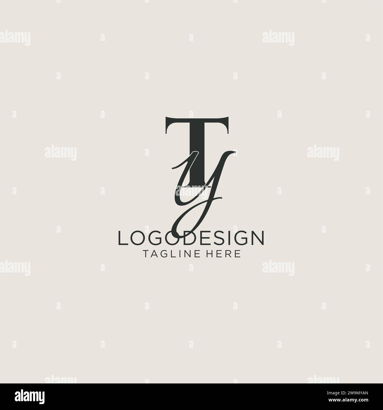 Initials TY letter monogram with elegant luxury style. Corporate ...