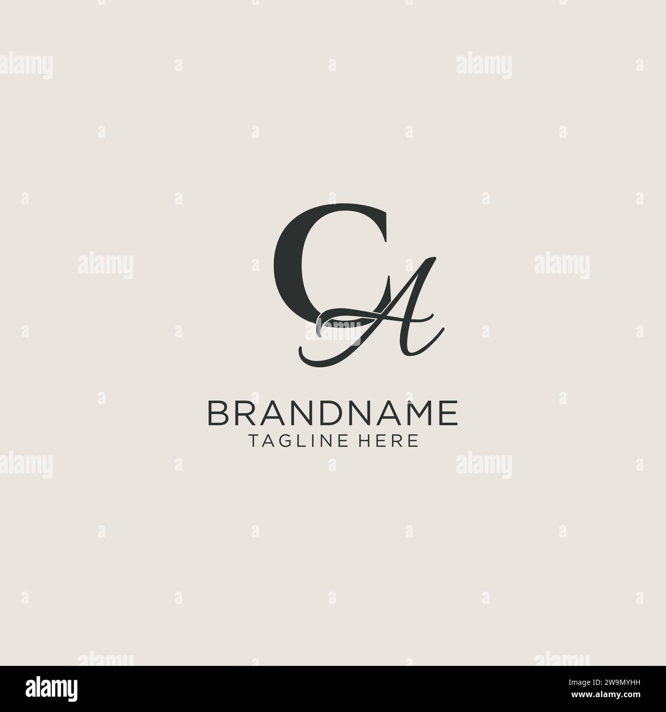Initials CA letter monogram with elegant luxury style. Corporate ...