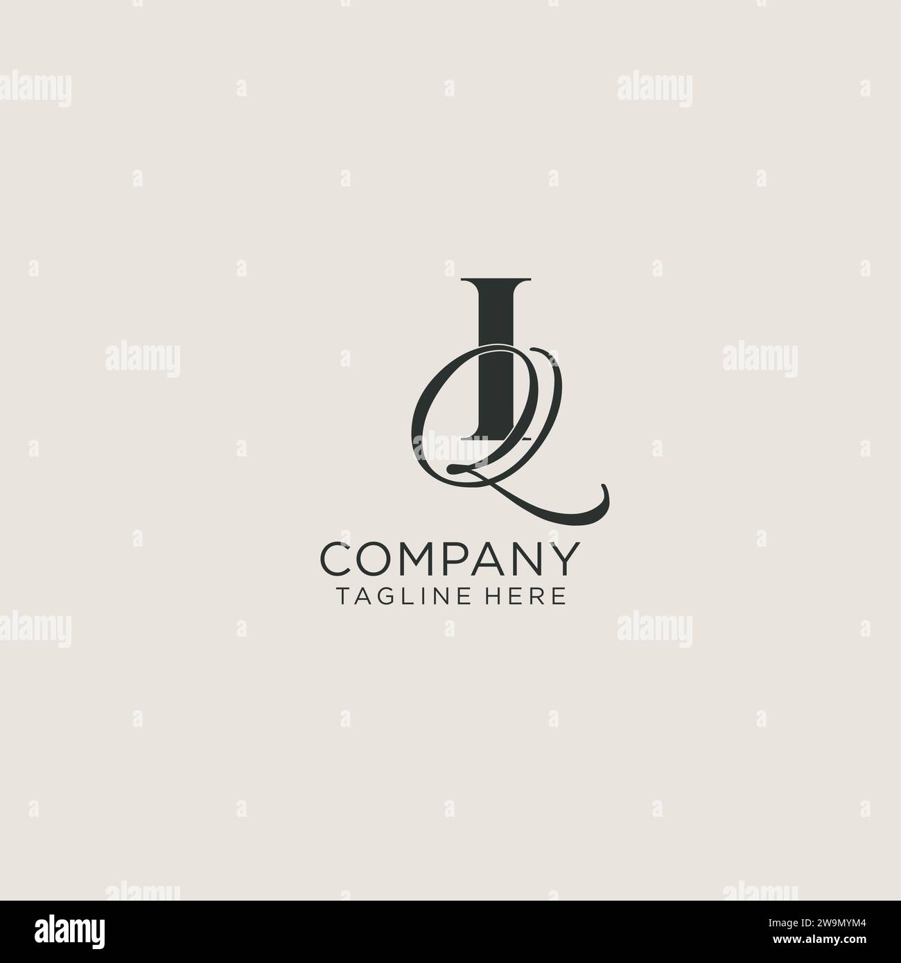 Initials IQ letter monogram with elegant luxury style. Corporate ...