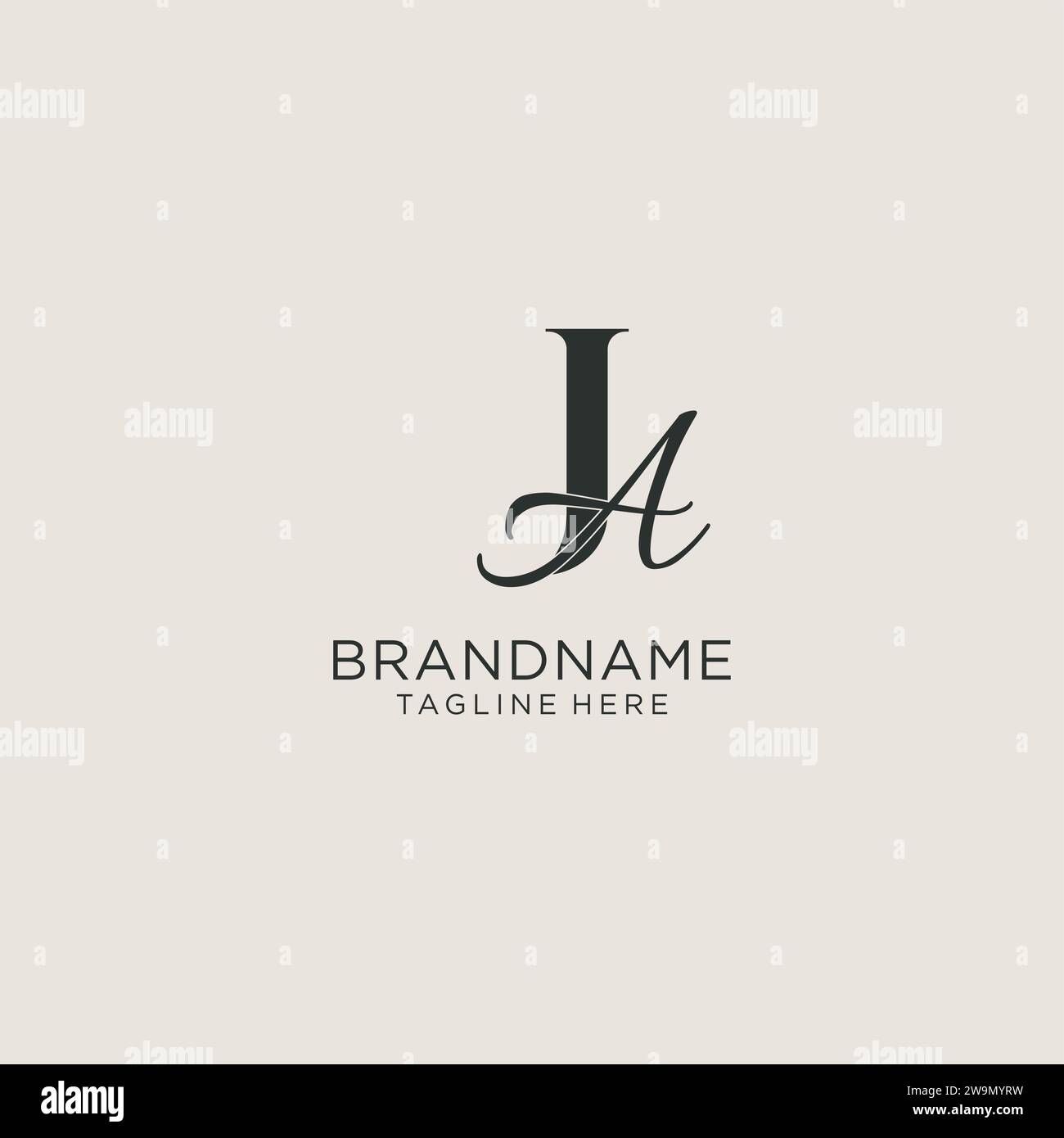 Ja initials logo hi-res stock photography and images - Alamy