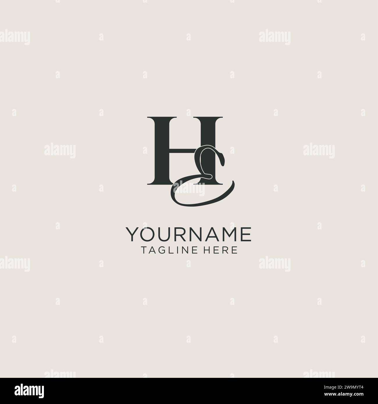 Initials HE letter monogram with elegant luxury style. Corporate ...