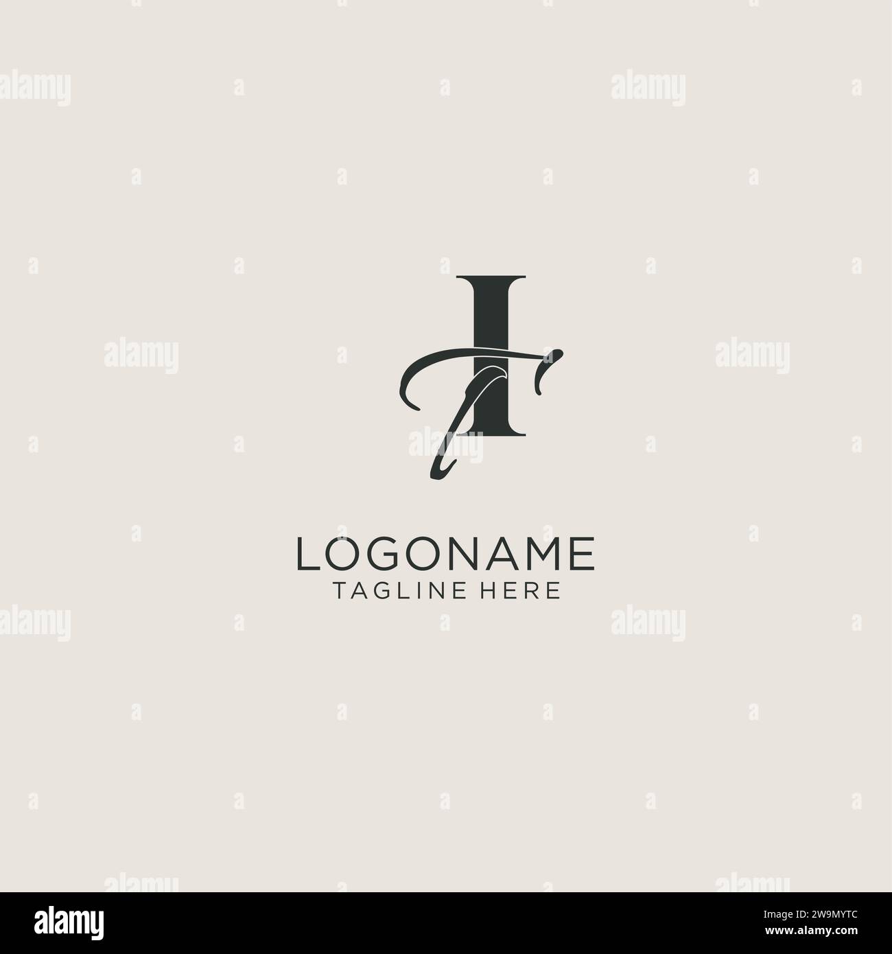 Initials IT letter monogram with elegant luxury style. Corporate ...