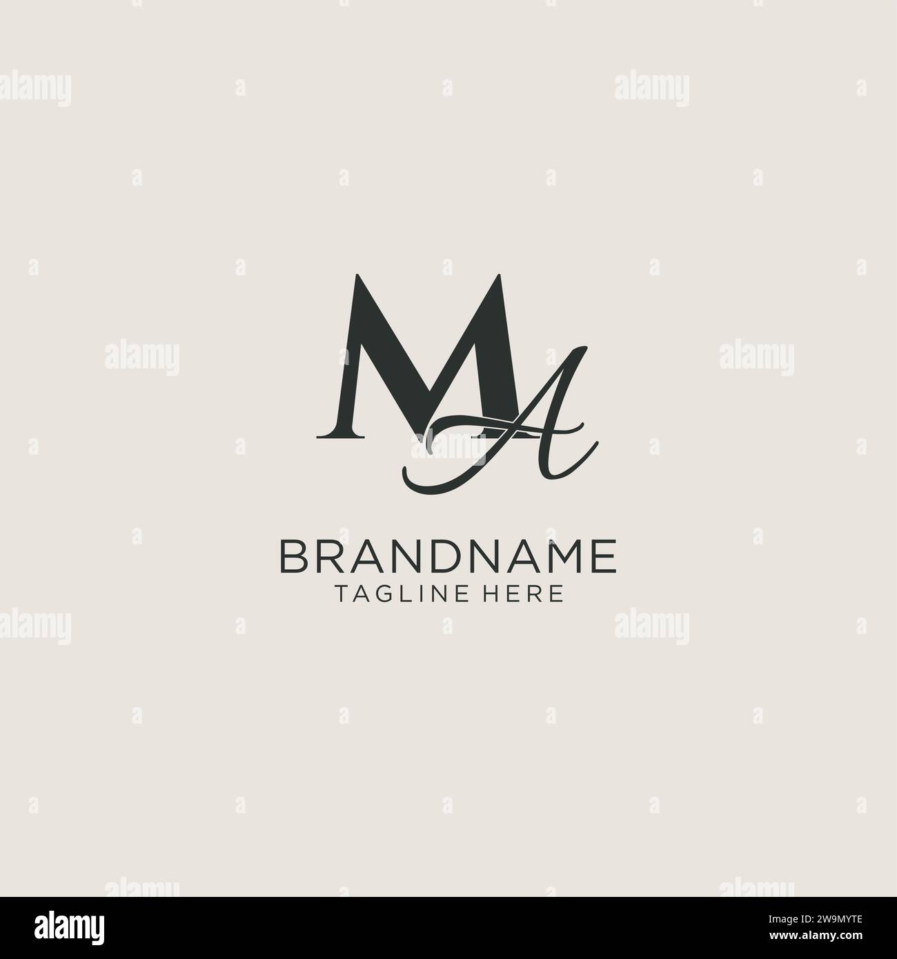 Initials MA letter monogram with elegant luxury style. Corporate ...