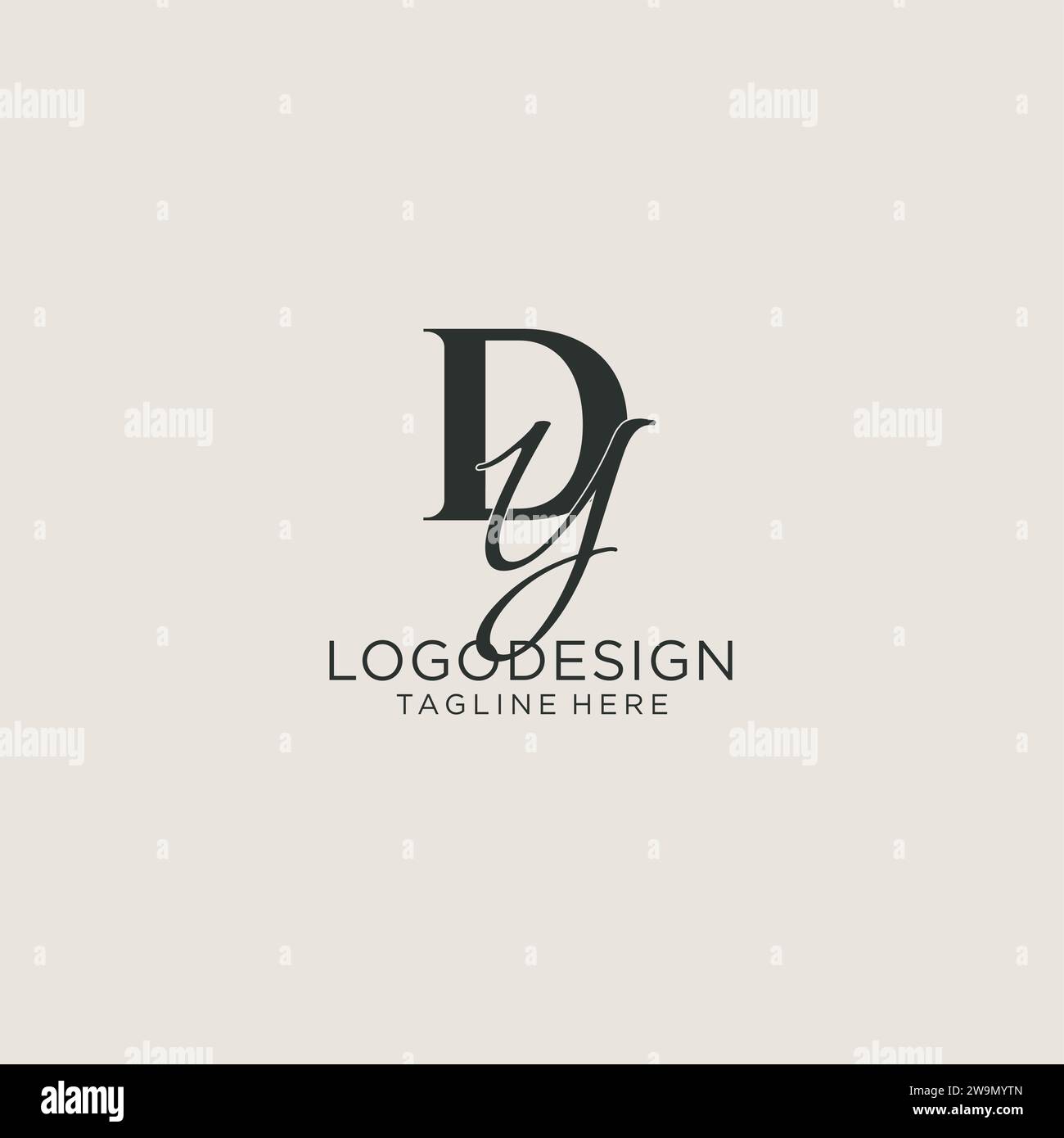 Initials DY letter monogram with elegant luxury style. Corporate identity and personal logo ...
