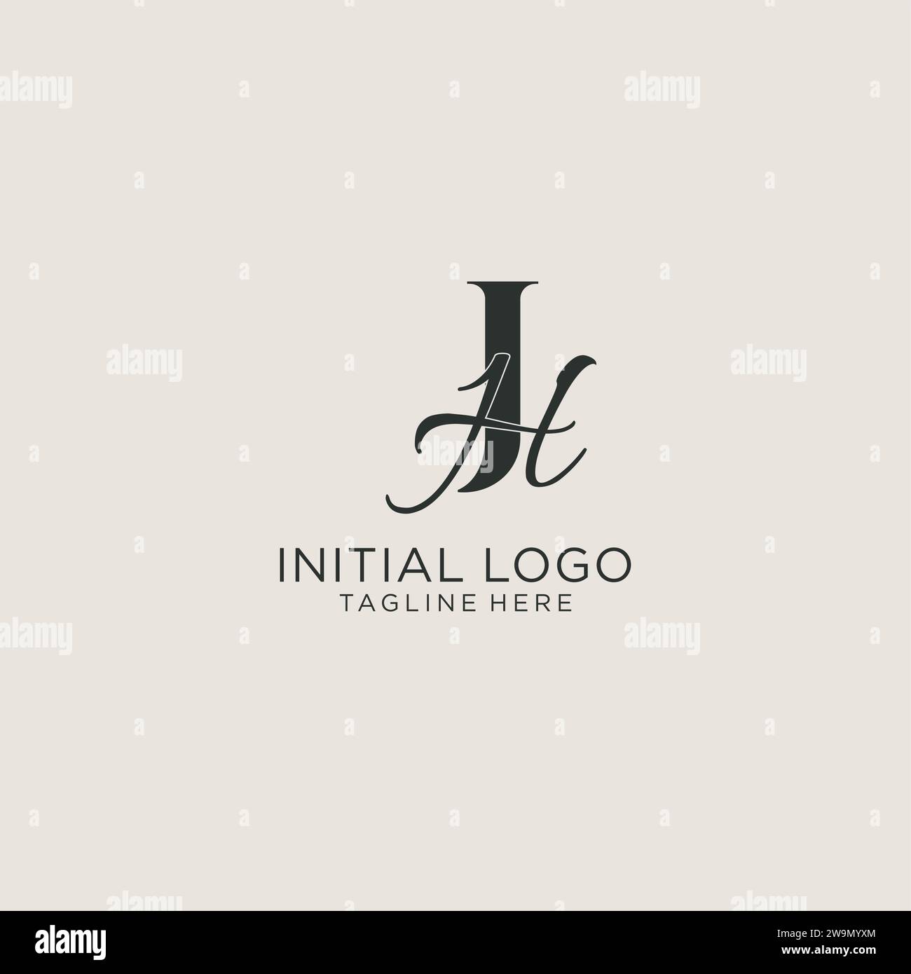Initials JH letter monogram with elegant luxury style. Corporate ...