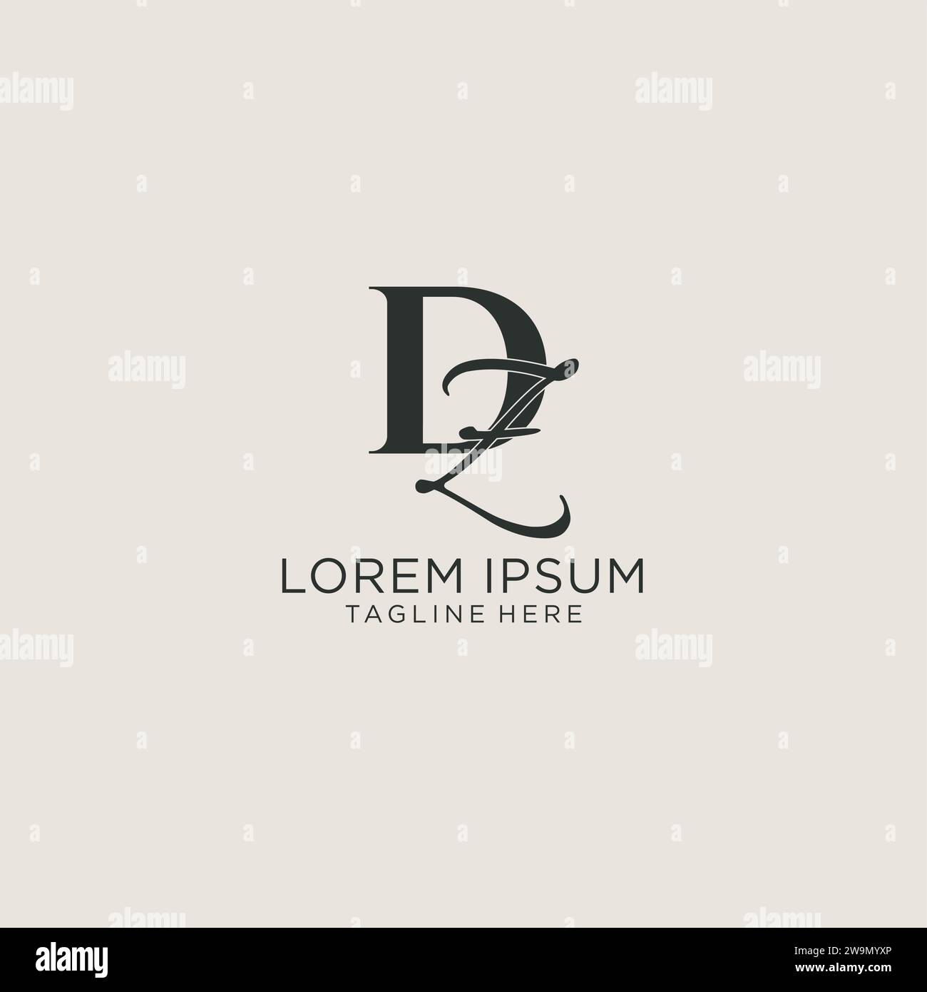Initials DZ letter monogram with elegant luxury style. Corporate ...