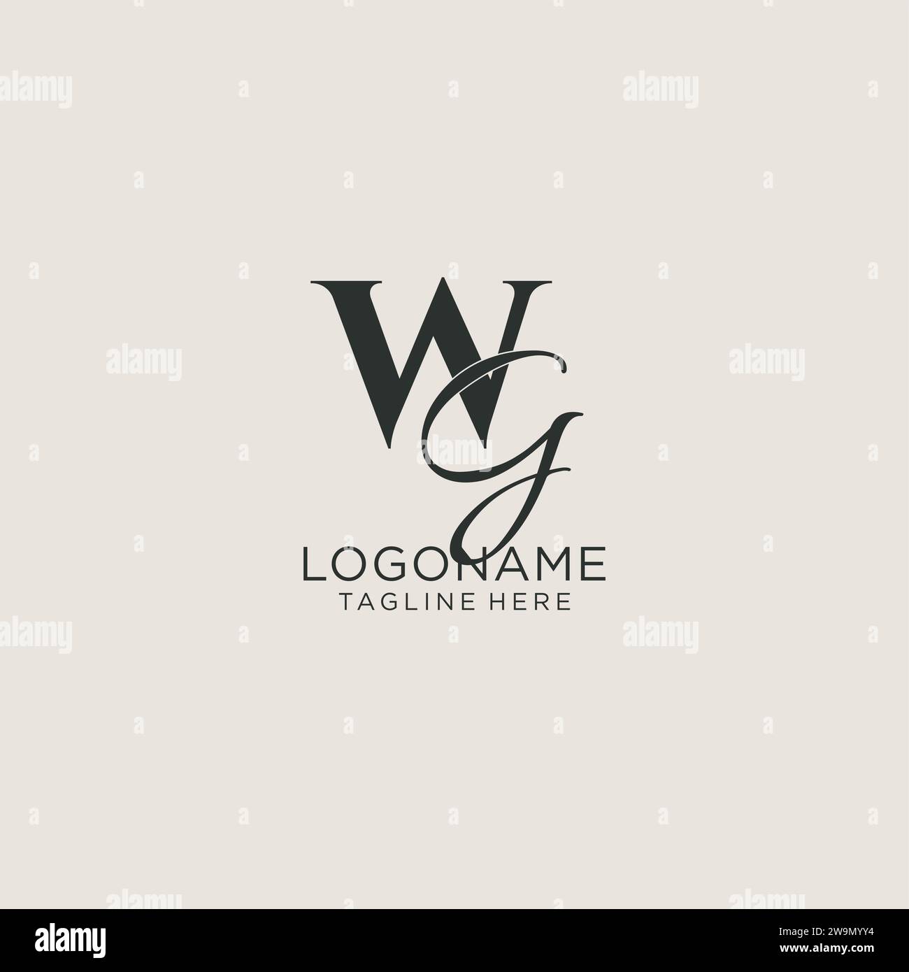 Initials WG letter monogram with elegant luxury style. Corporate ...