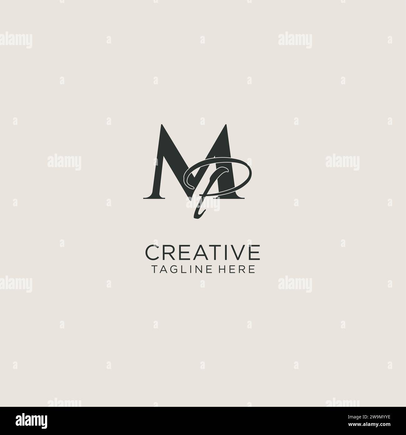 Initials MP letter monogram with elegant luxury style. Corporate identity and personal logo ...
