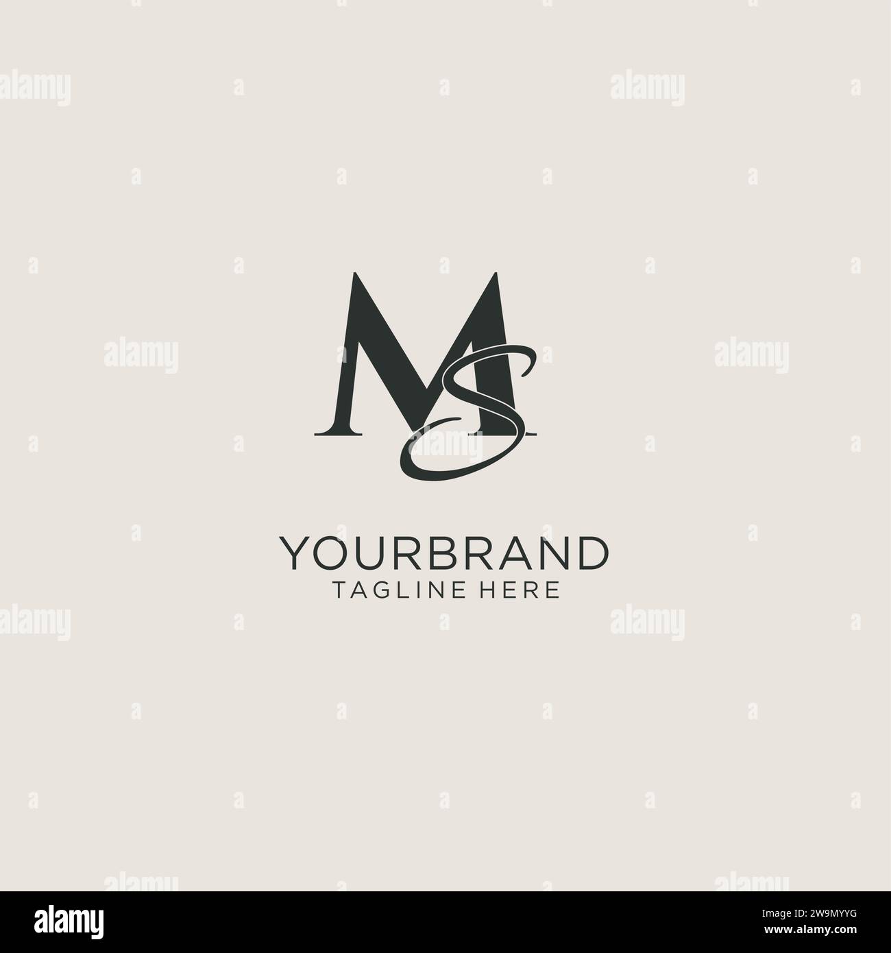 Initials Ms Letter Monogram With Elegant Luxury Style Corporate