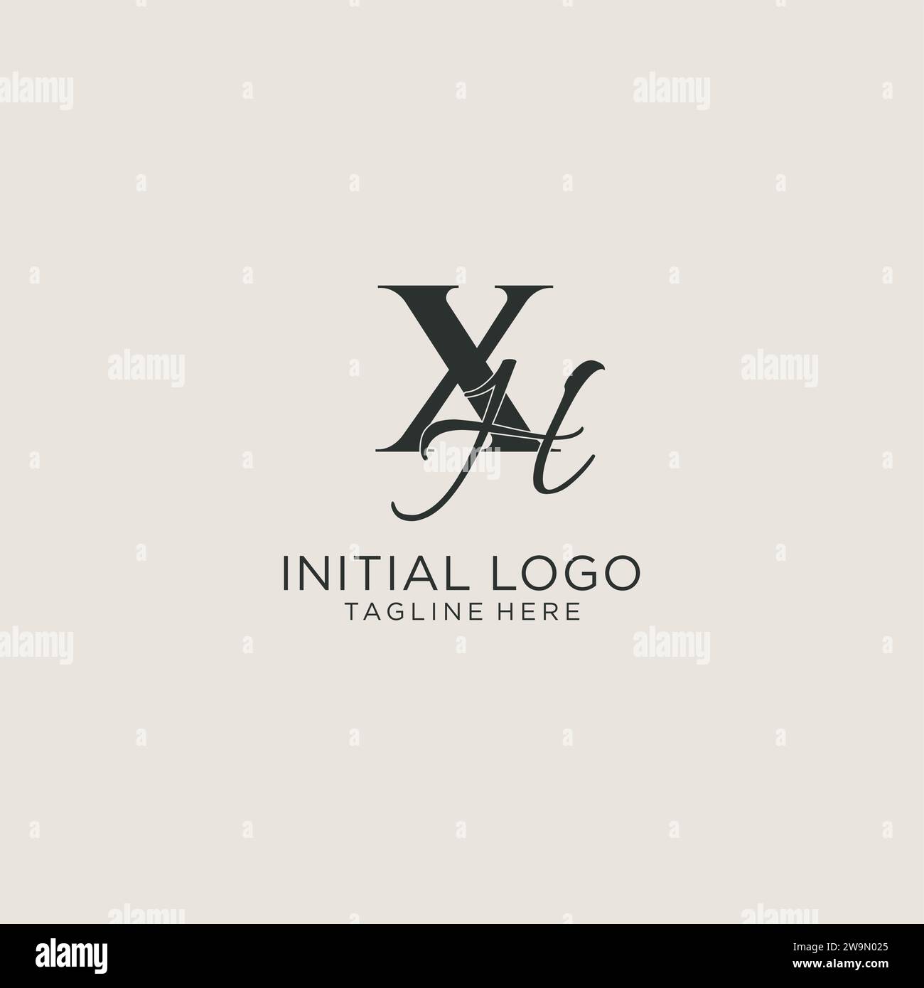 Initials XH letter monogram with elegant luxury style. Corporate ...