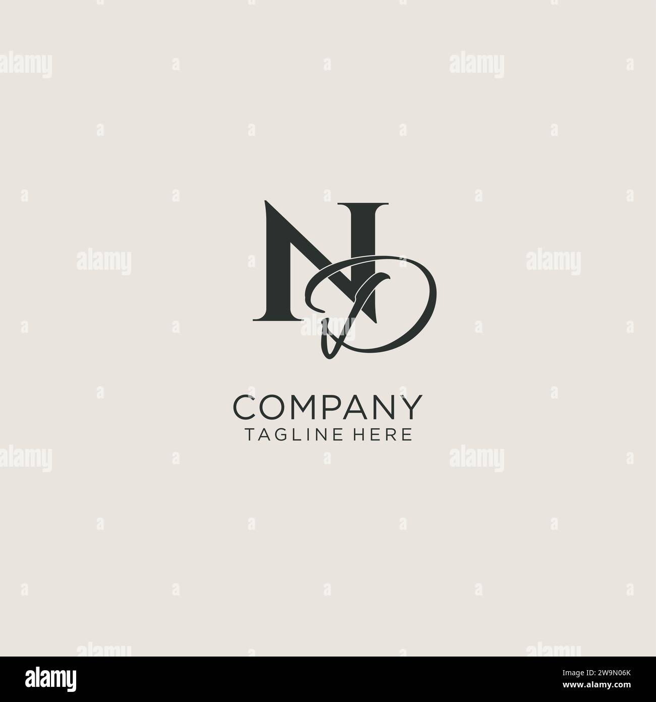 Initials ND letter monogram with elegant luxury style. Corporate ...