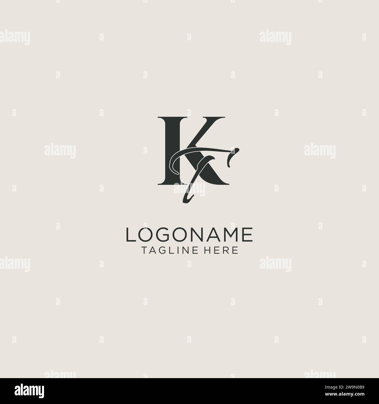 Initials KT letter monogram with elegant luxury style. Corporate ...