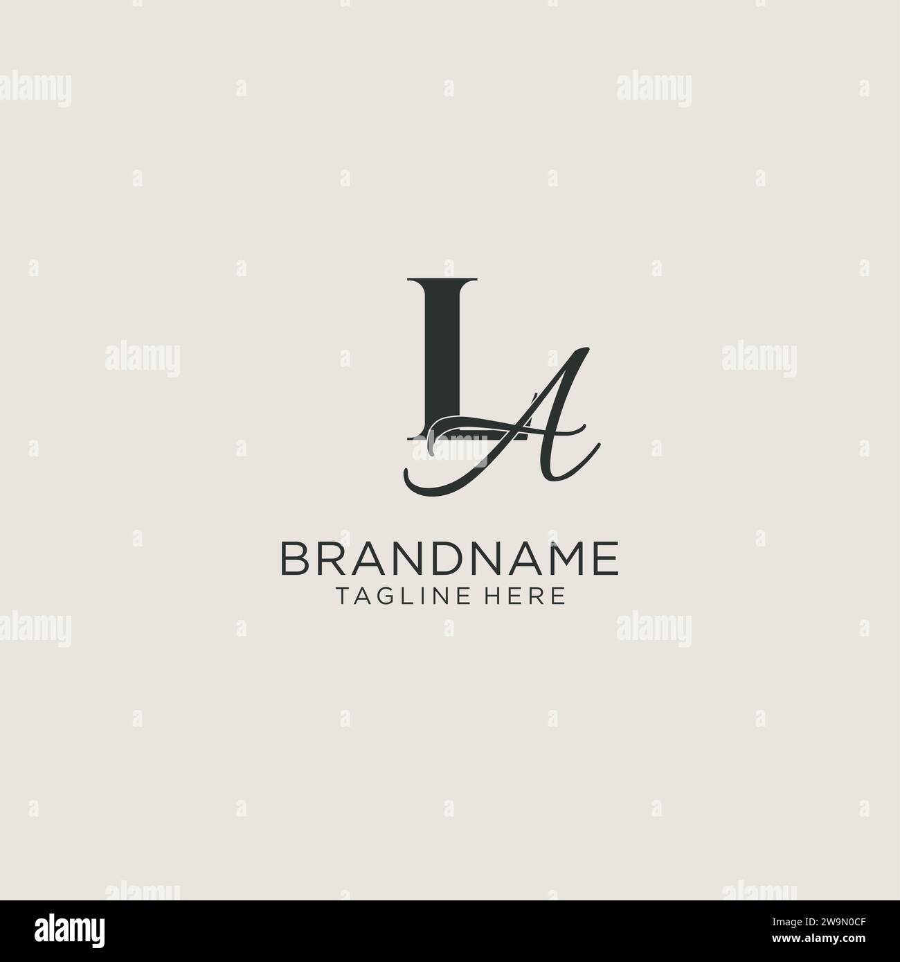Initials LA letter monogram with elegant luxury style. Corporate ...