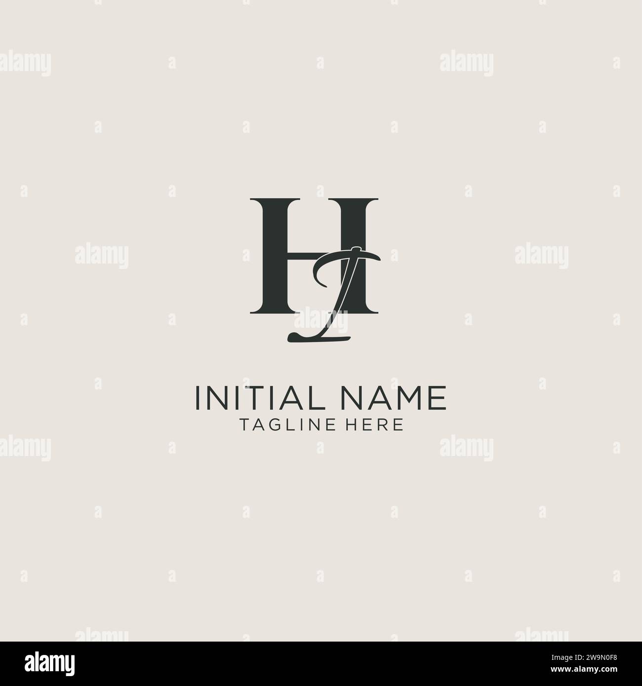 Initials HI letter monogram with elegant luxury style. Corporate ...