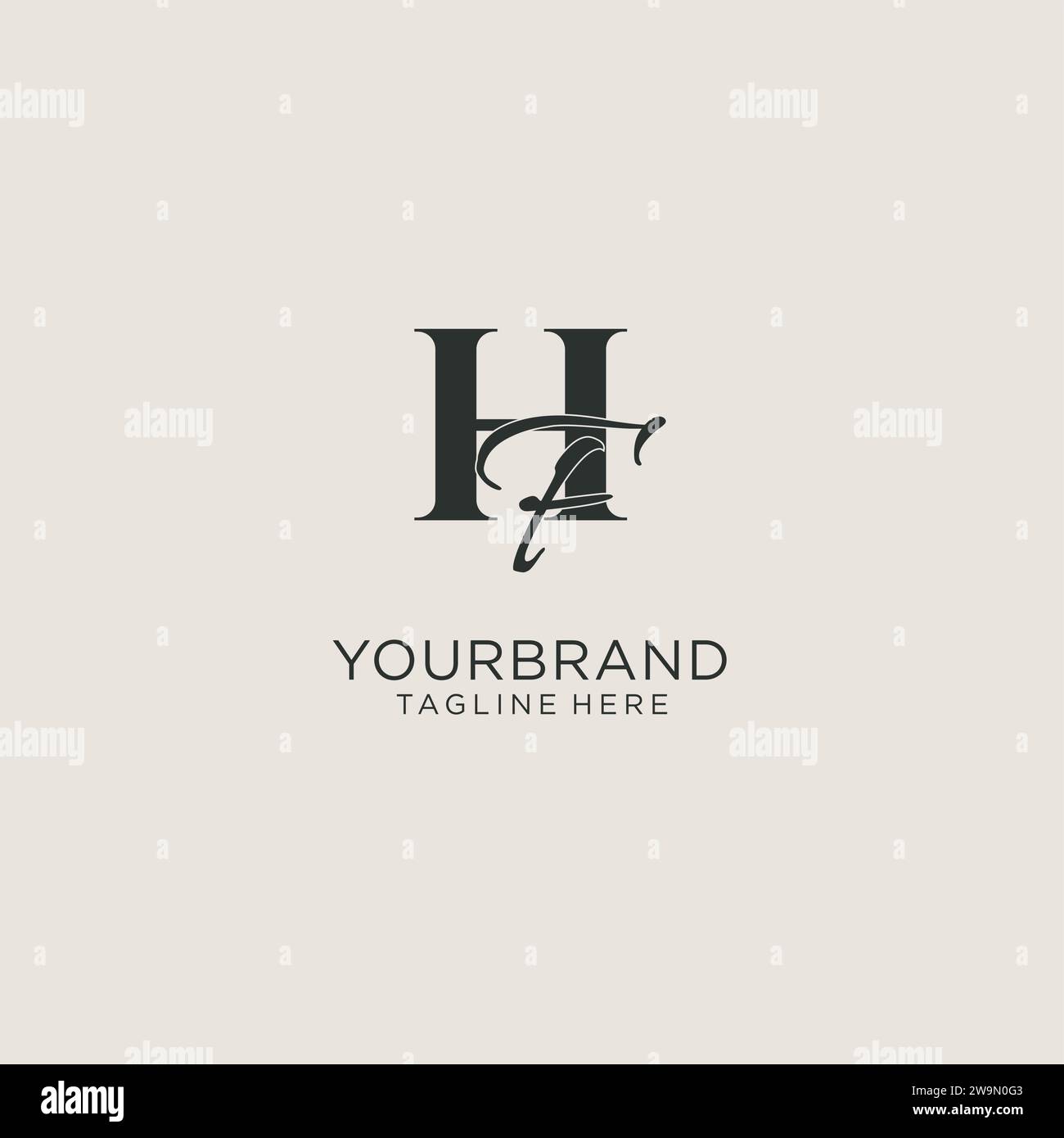 Initials HF letter monogram with elegant luxury style. Corporate ...