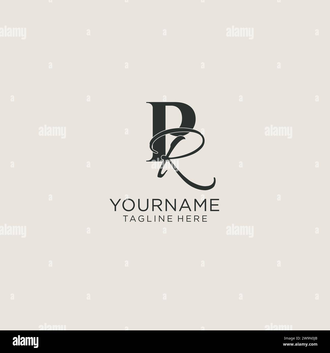 Initials PR letter monogram with elegant luxury style. Corporate ...