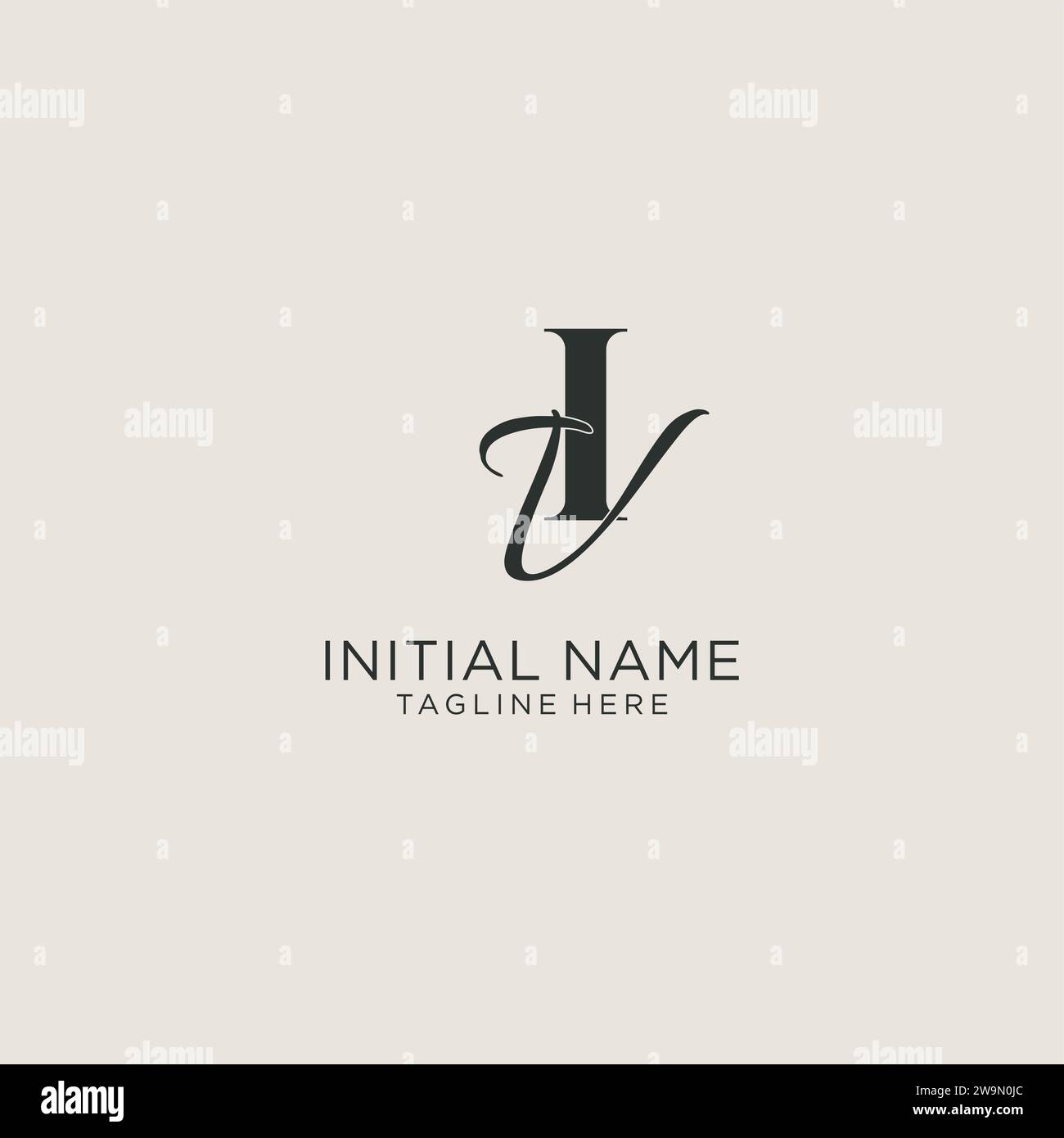 Initials IV letter monogram with elegant luxury style. Corporate ...