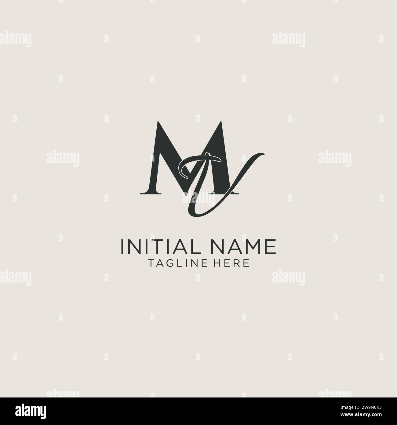 Initials MV letter monogram with elegant luxury style. Corporate ...