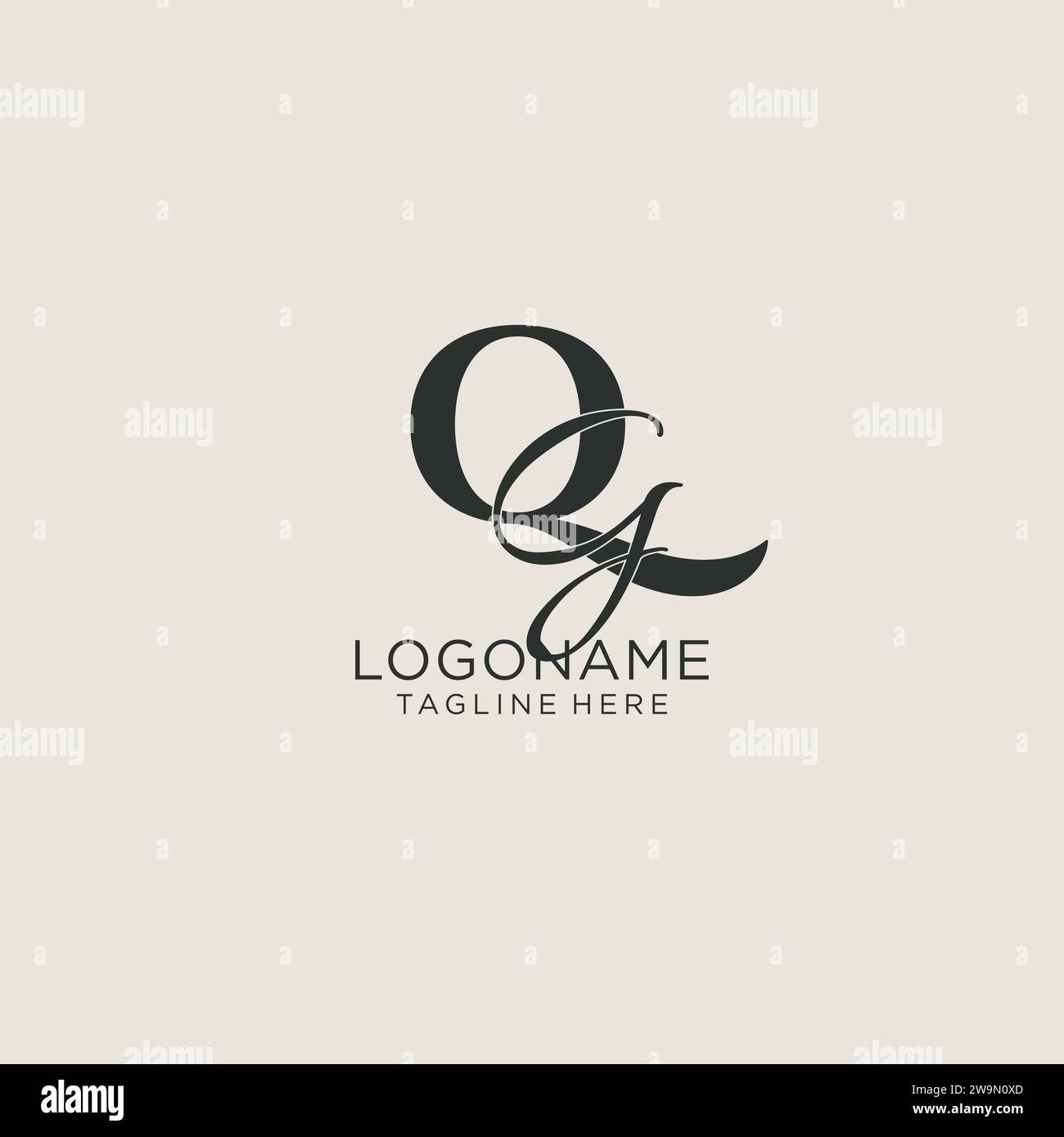Initials QG letter monogram with elegant luxury style. Corporate ...